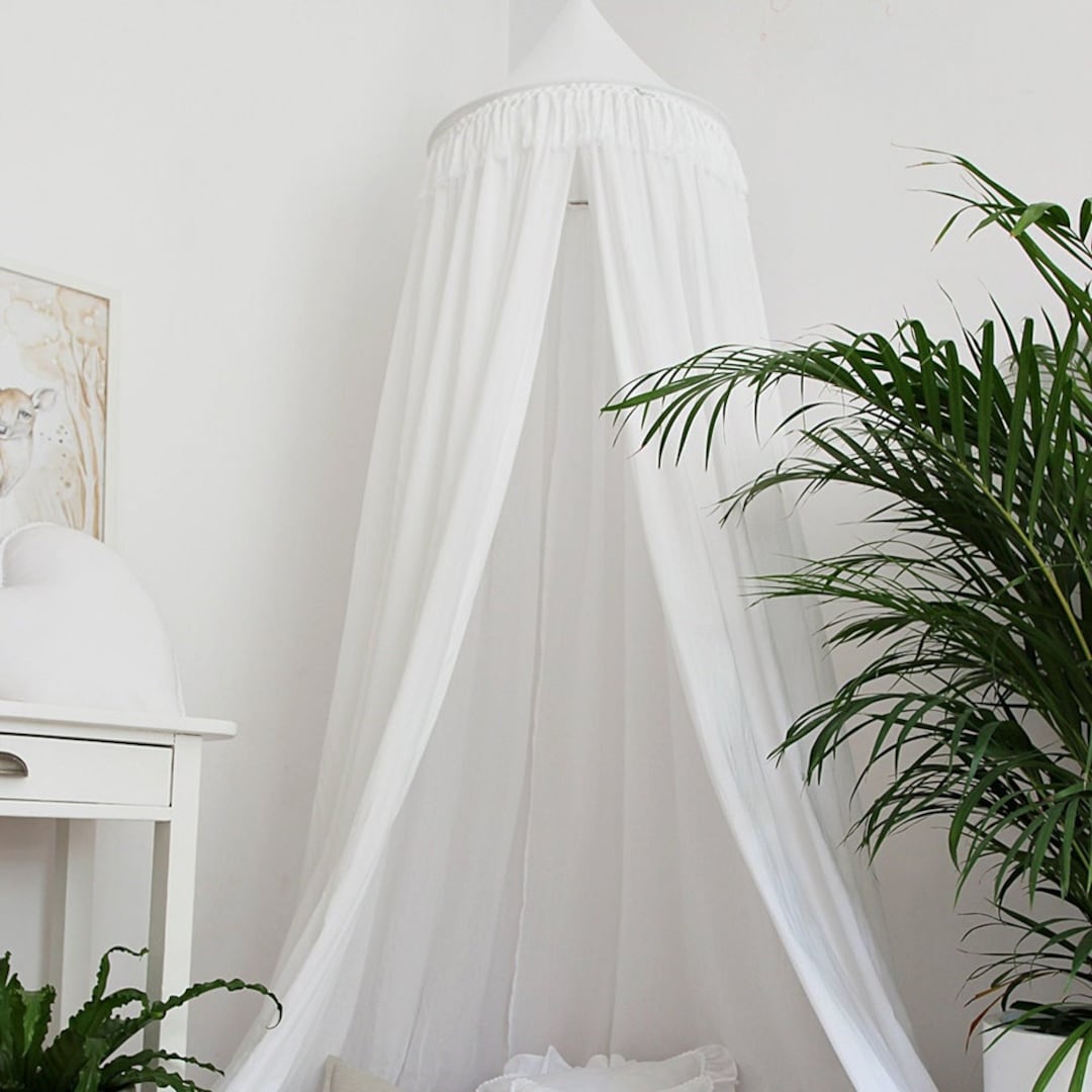 Boho Canopy Fi 50 Fringe White| Hanging Canopy | Reading Nook Canopy ...