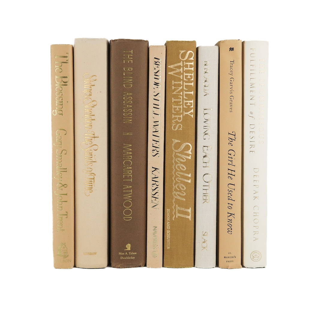 Book Set of Tan Ivory Beige Decorative Book Stacks - Home Decor Books ...