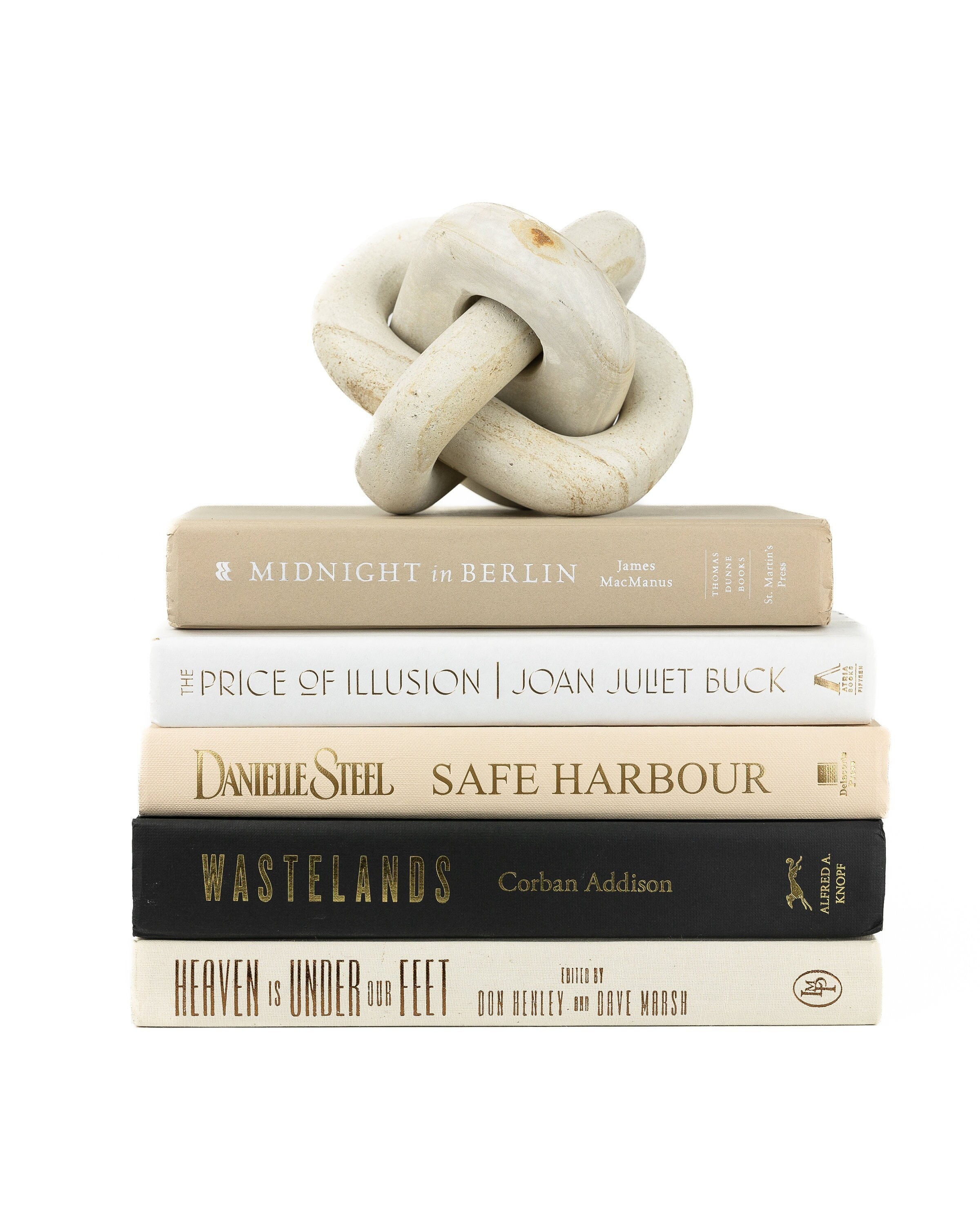 Set of Black White Beige Modern Decorative Neutral Book Stacks Home ...