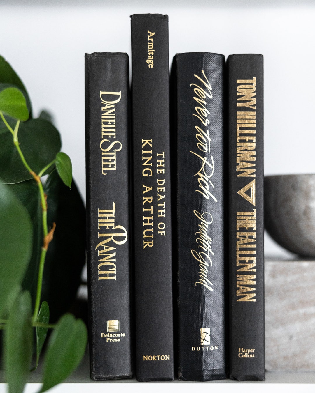 Black Decorative Book Stacks Home Decor Books Book Bundles Office Shelf ...