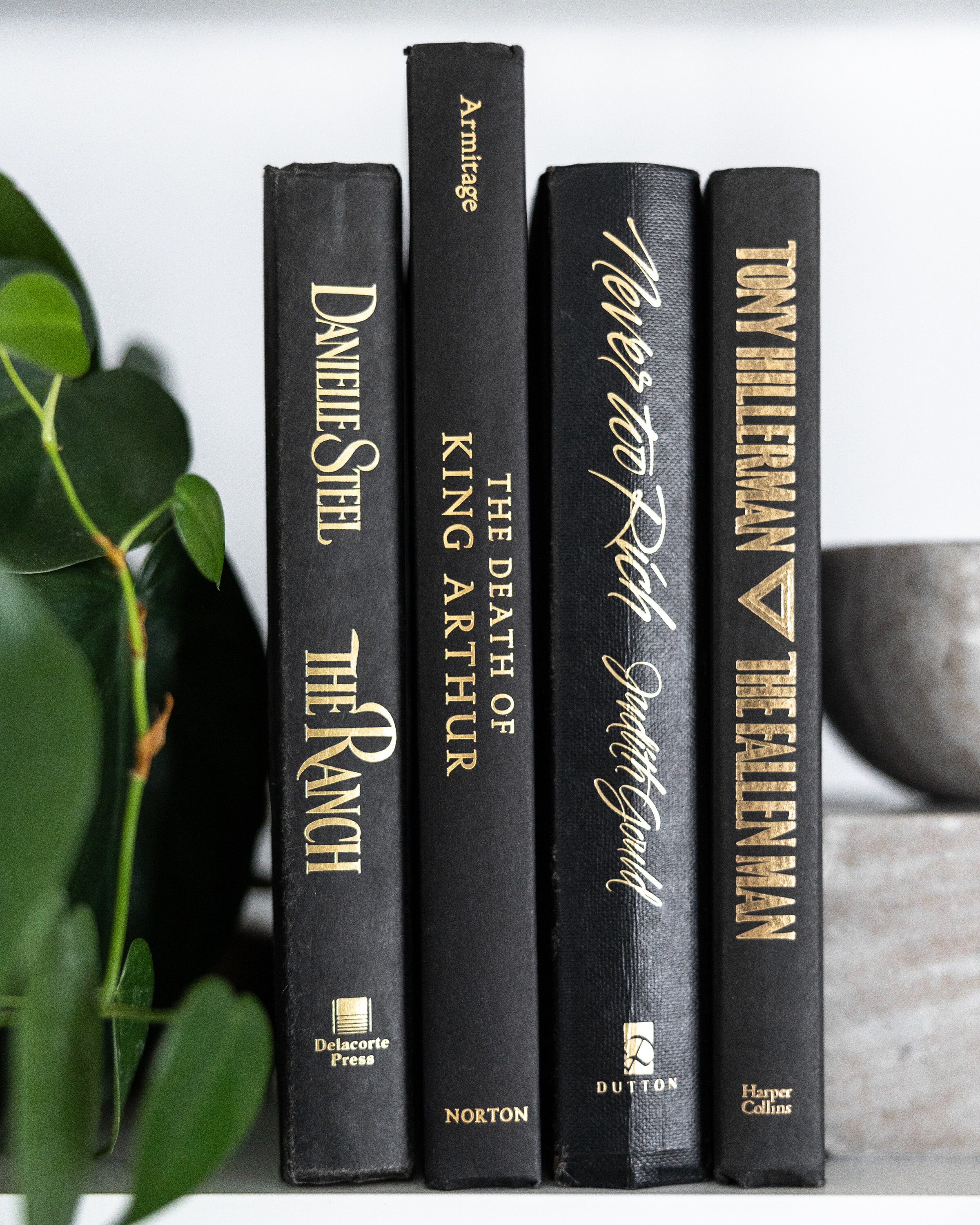 Black Decorative Book Stacks Home Decor Books Book Bundles Office Shelf ...