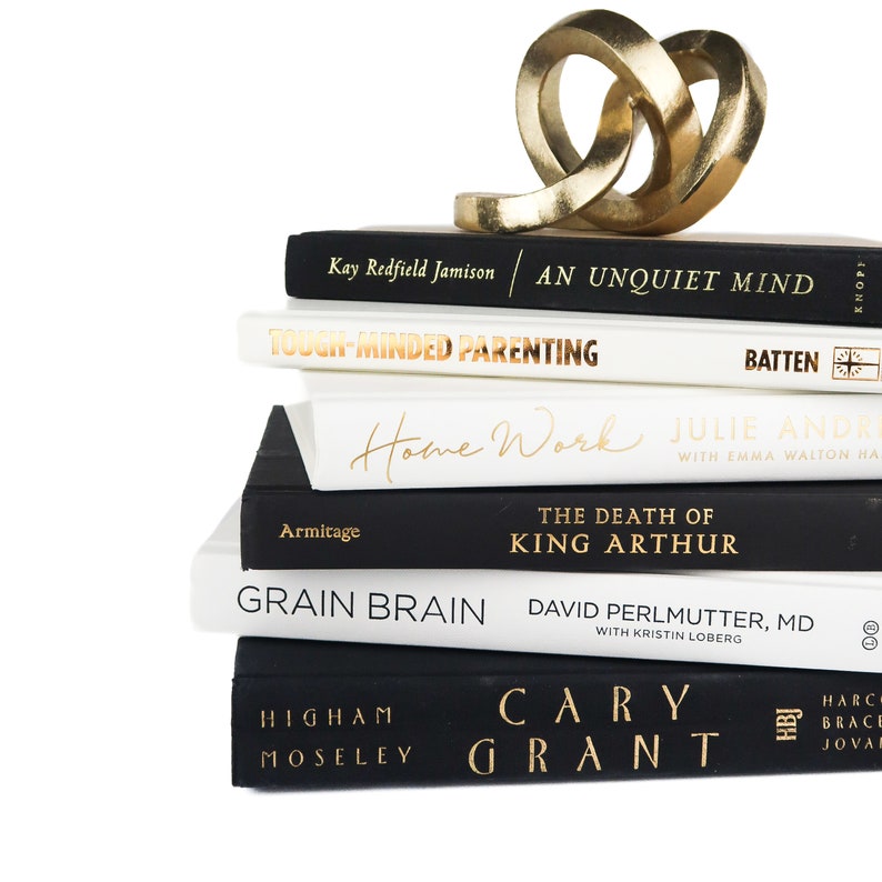 Book Set of Black White Decorative Books Modern Home Decor Books ...