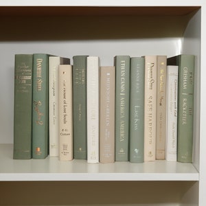 Sage Green Cream Decorative Book Stack Cottagecore Home Decor Books ...