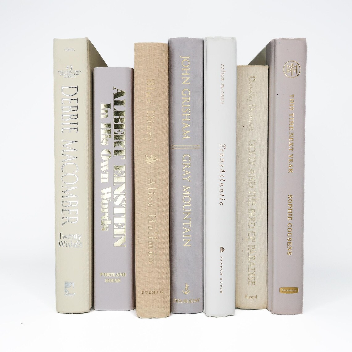 Light Neutral Tones Aesthetic Home Decor Books for Bookshelf, Real ...