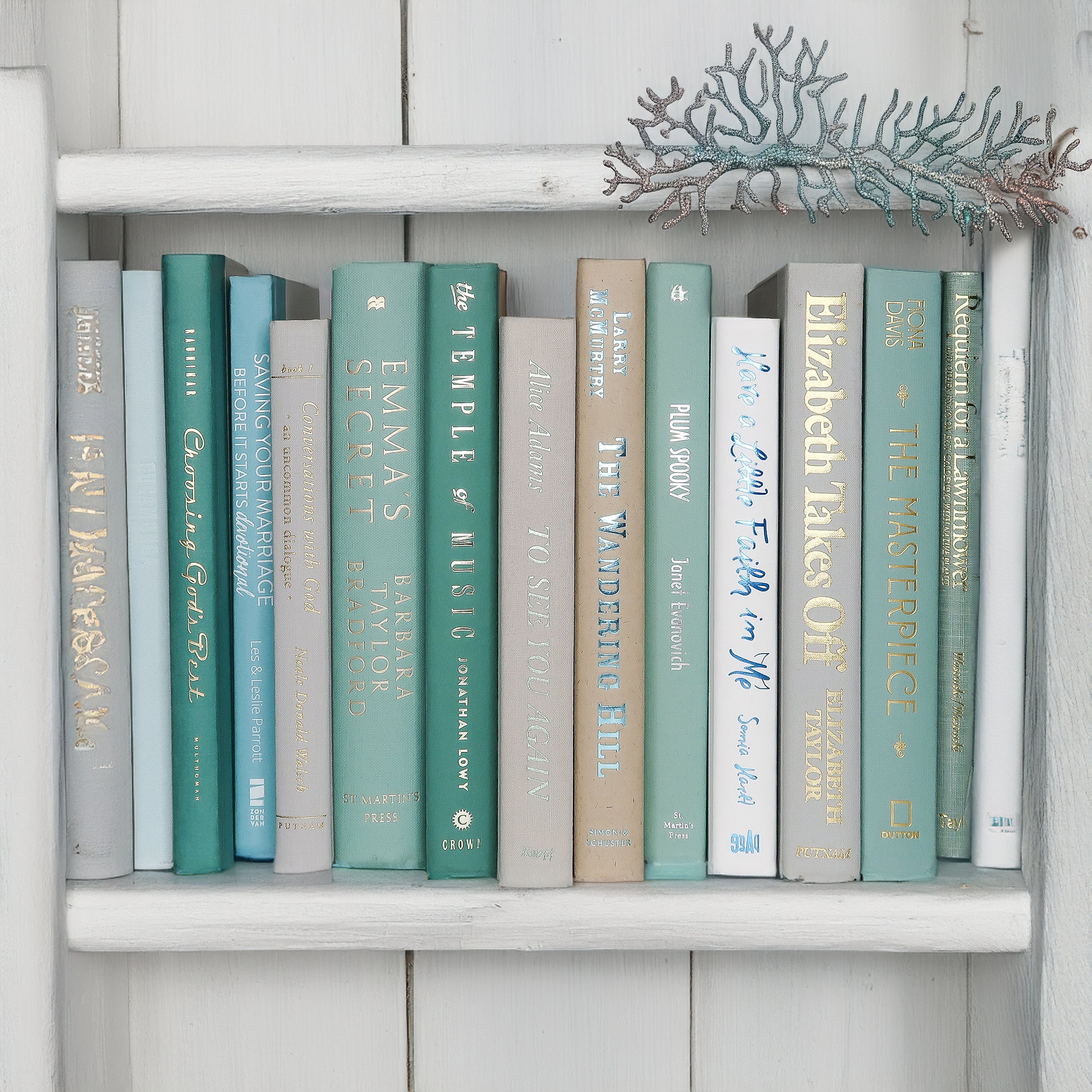 Book Stack of Coastal Blue Beach House Decorative Books - Hardcover ...