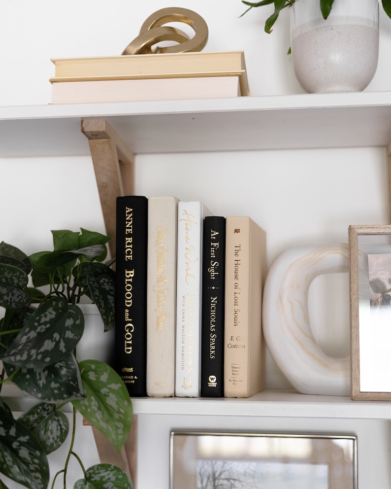 Bundle of Beige Black White Coffee Table Book Stacks Home Decor Book ...