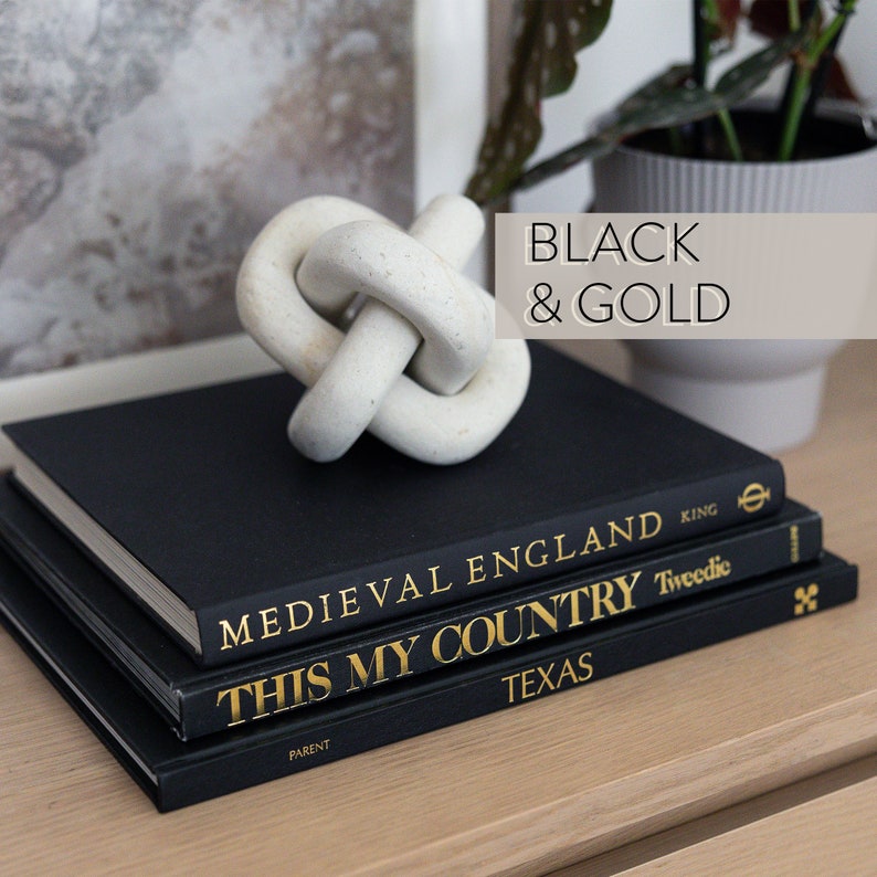 Black Luxe Coffee Table Books Gold Foil Font Book Set Hardcover ...