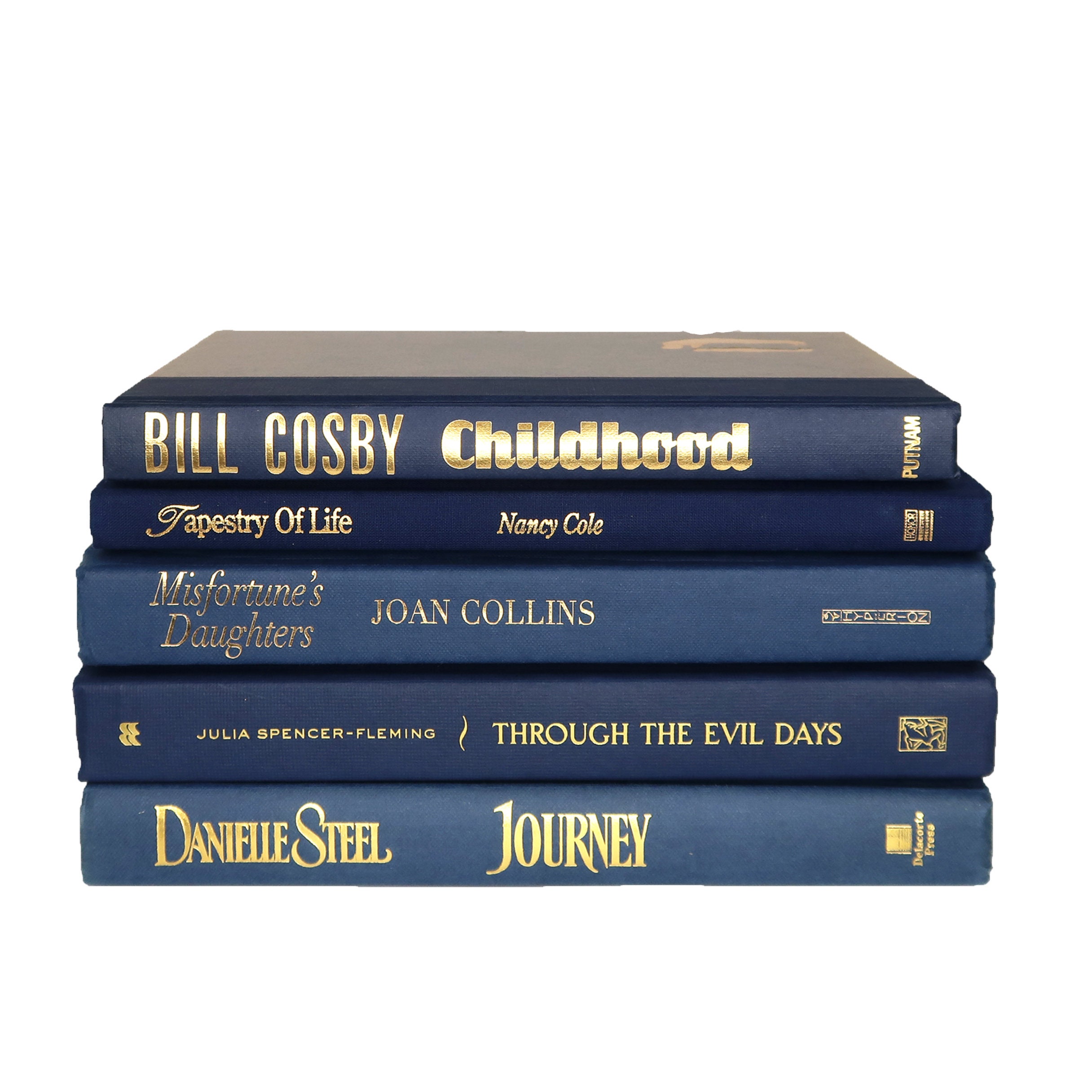 Collection of Navy Blue Coffee Table Books Gold Foil Hardcover Books ...