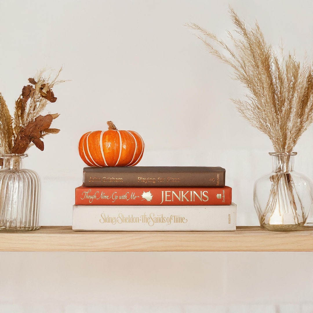 Fall Colors Orange Brown Beige Fall Coffee Table Books Books Home Decor ...