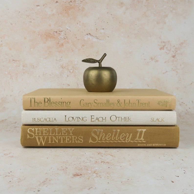 Book Set of Tan Ivory Beige Decorative Book Stacks - Home Decor Books ...