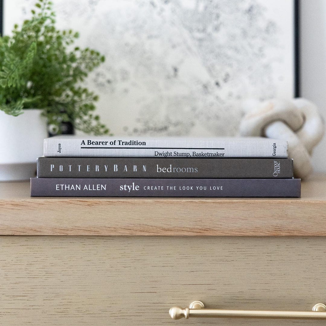 Large Coffee Table Book Set Grey Hues Hardcover Decorative Books Tom ...