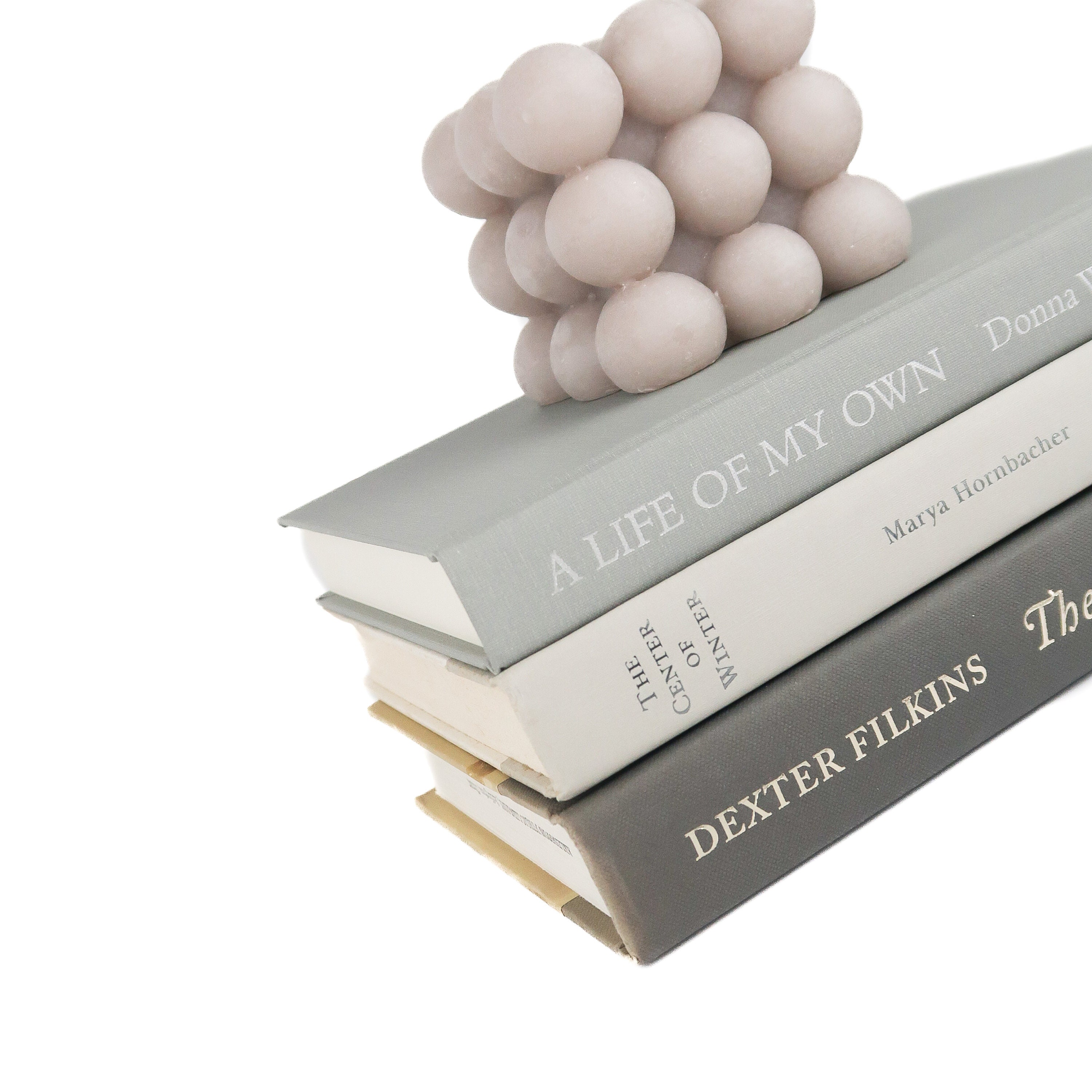 Hardcover Light Dark Gray Home Decor Books With Silver Lettering - Book ...
