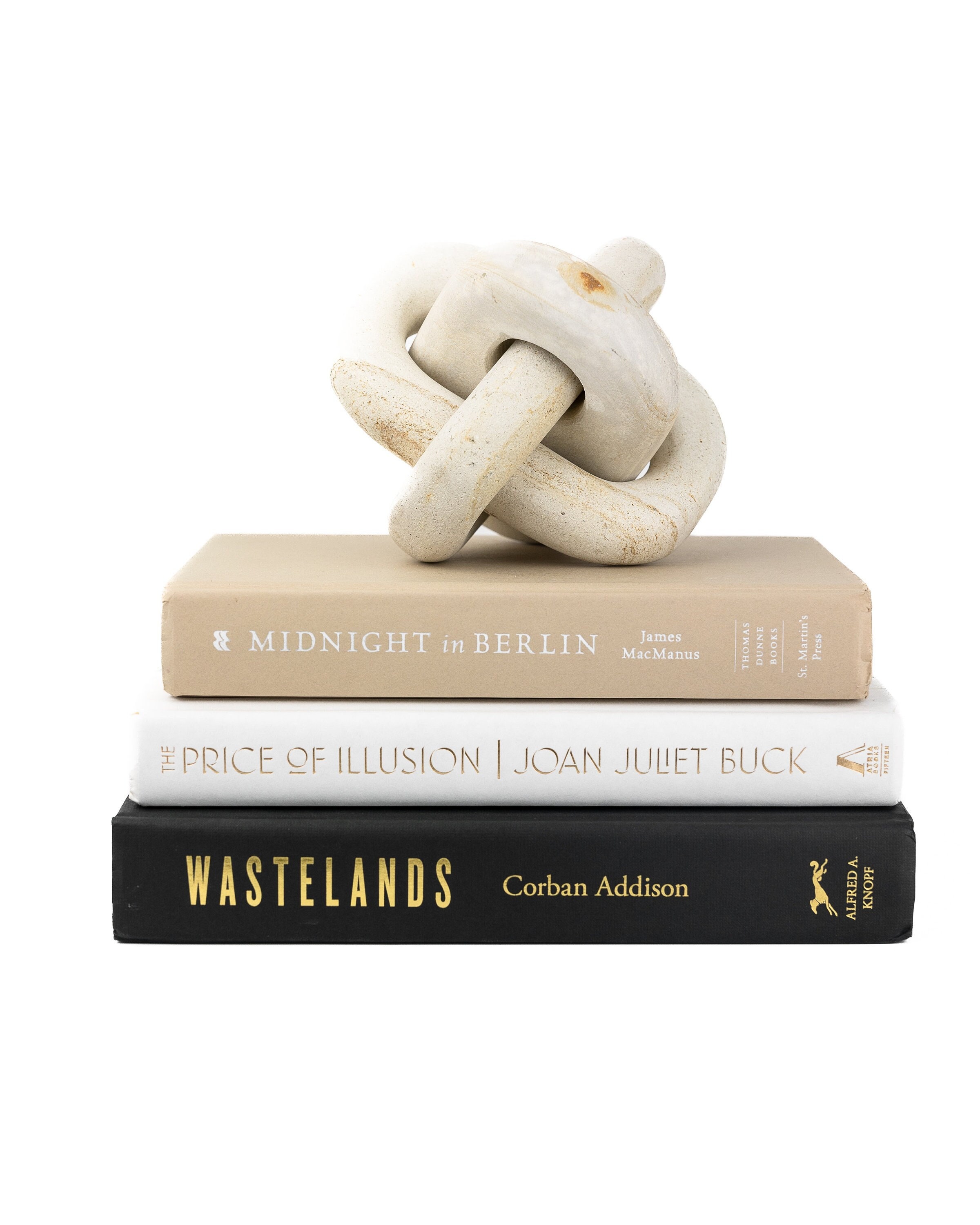 Modern Black White Beige Cream Ivory Decorative Book Stacks Home Decor ...