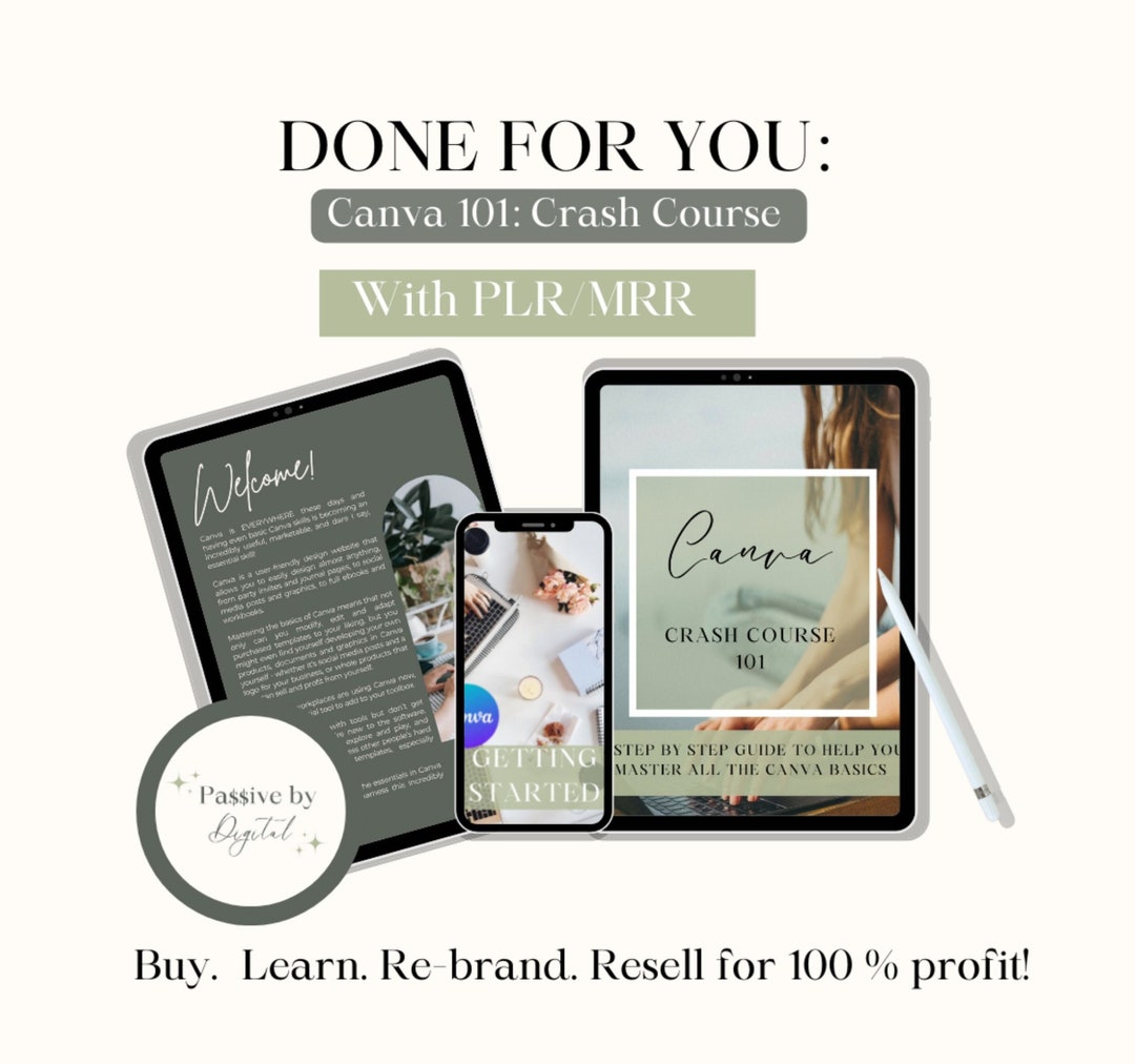 Canva 101: A Crash Course How to Guide With Master Resell Rights MRR ...