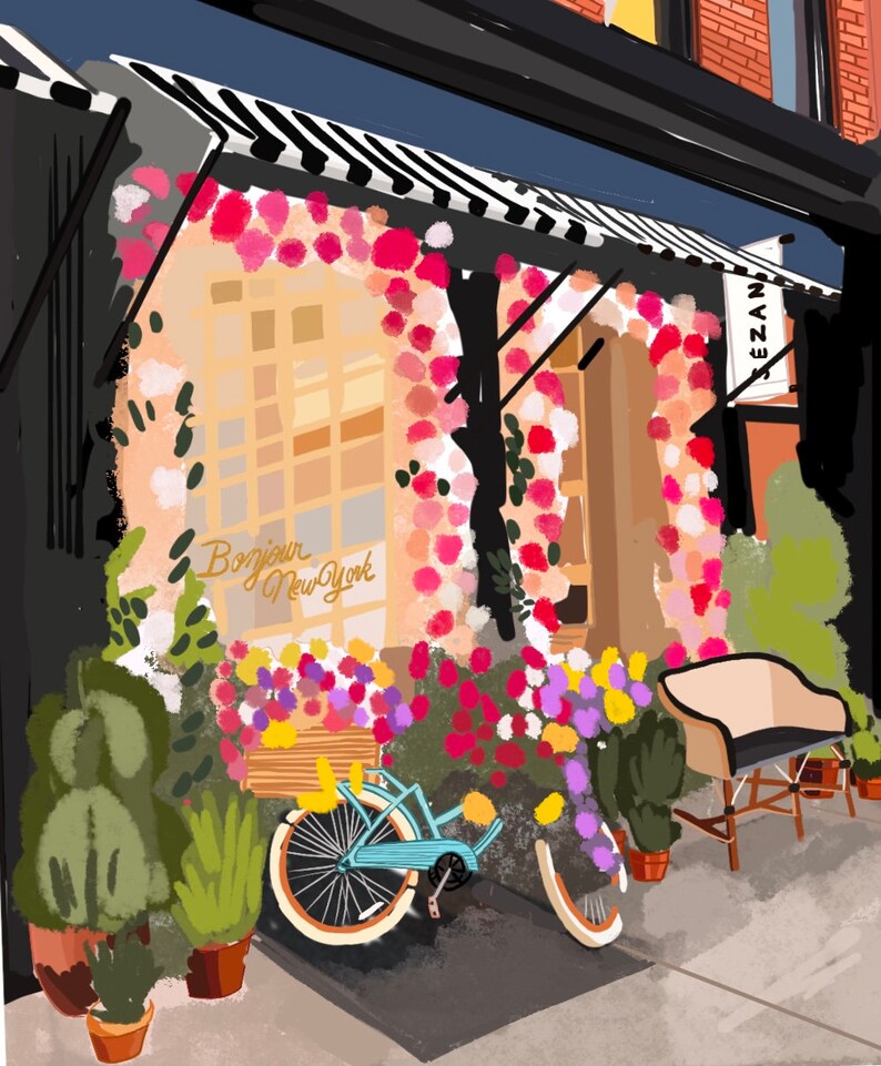 Custom Digital Art/ Custom Personalized Storefront Framed Art/digital ...