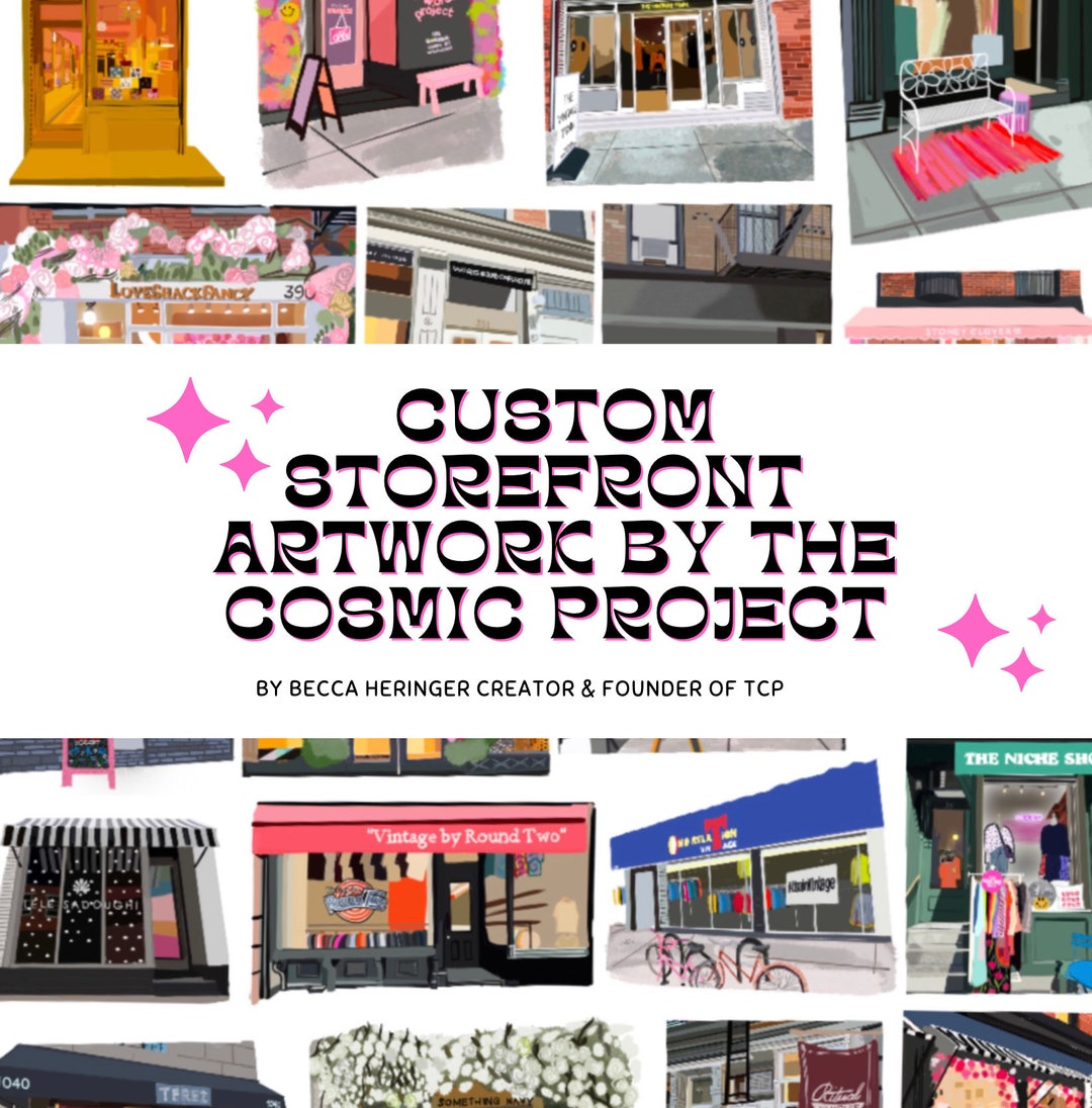 Custom Digital Art/ Custom Personalized Storefront Framed Art/digital ...
