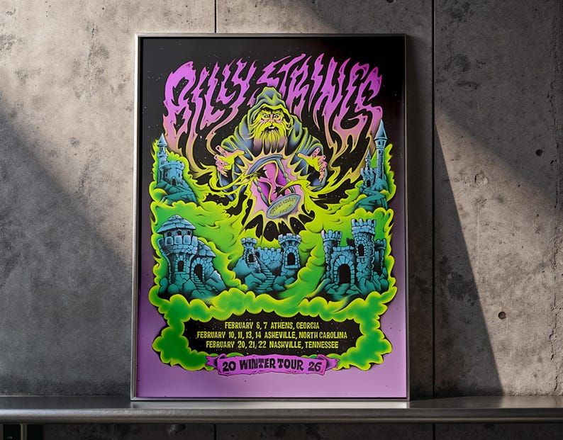 Billy Strings 2026 Winter Tour Concert Poster | Psychedelic Art Print ...