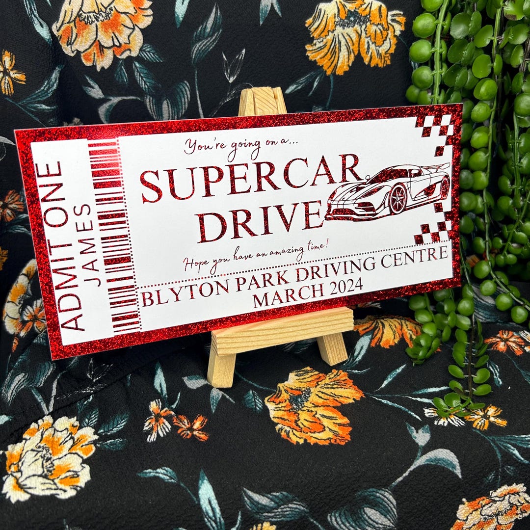 Personalized Supercar Drive Ticket: Foiled Souvenir Gift - Etsy