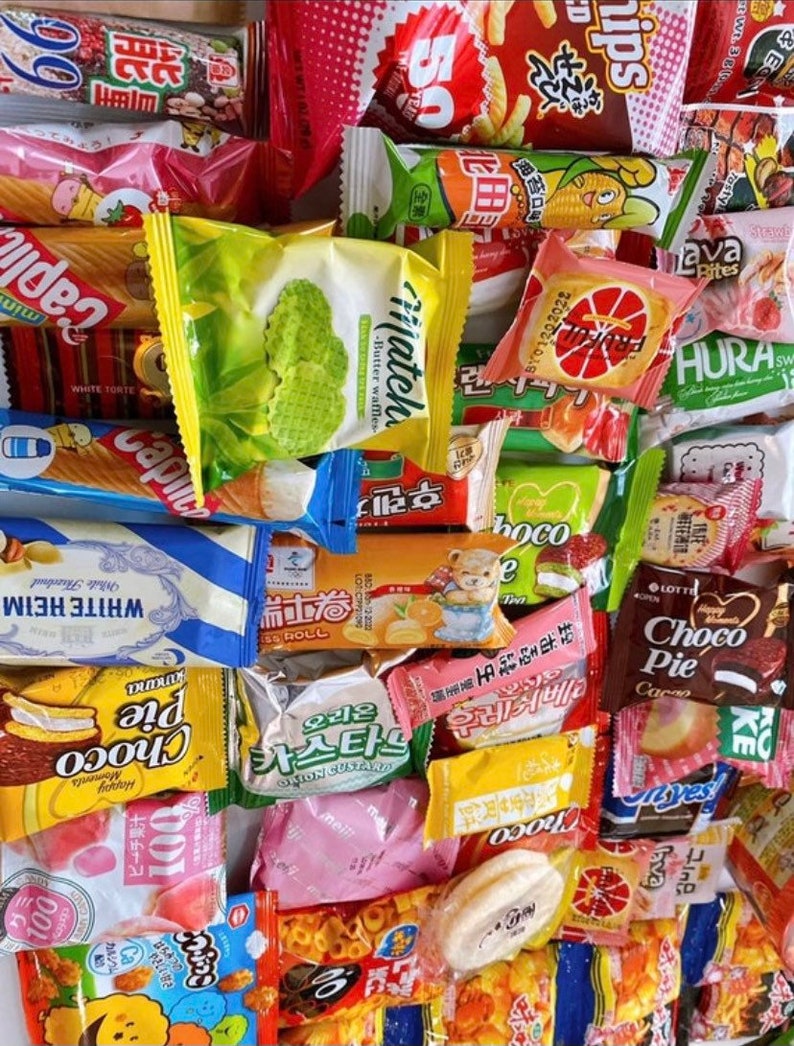 Pink/colored Asian Snacks/ Exotic Snacks Mixed/variety, Asian, Japanese ...