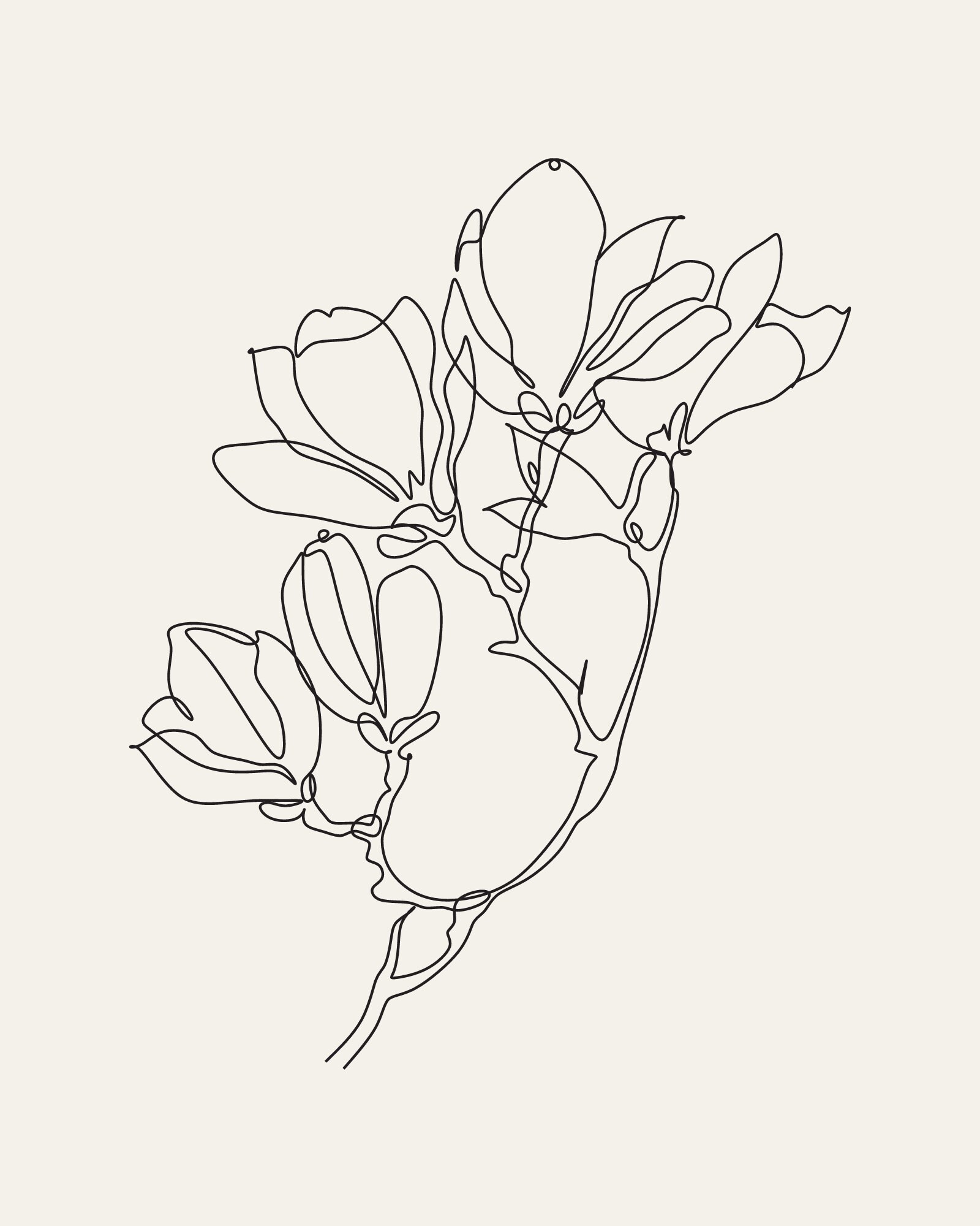 Floral Single Line Art, Single Line Wall Art, Floral Wall Art, Digital ...