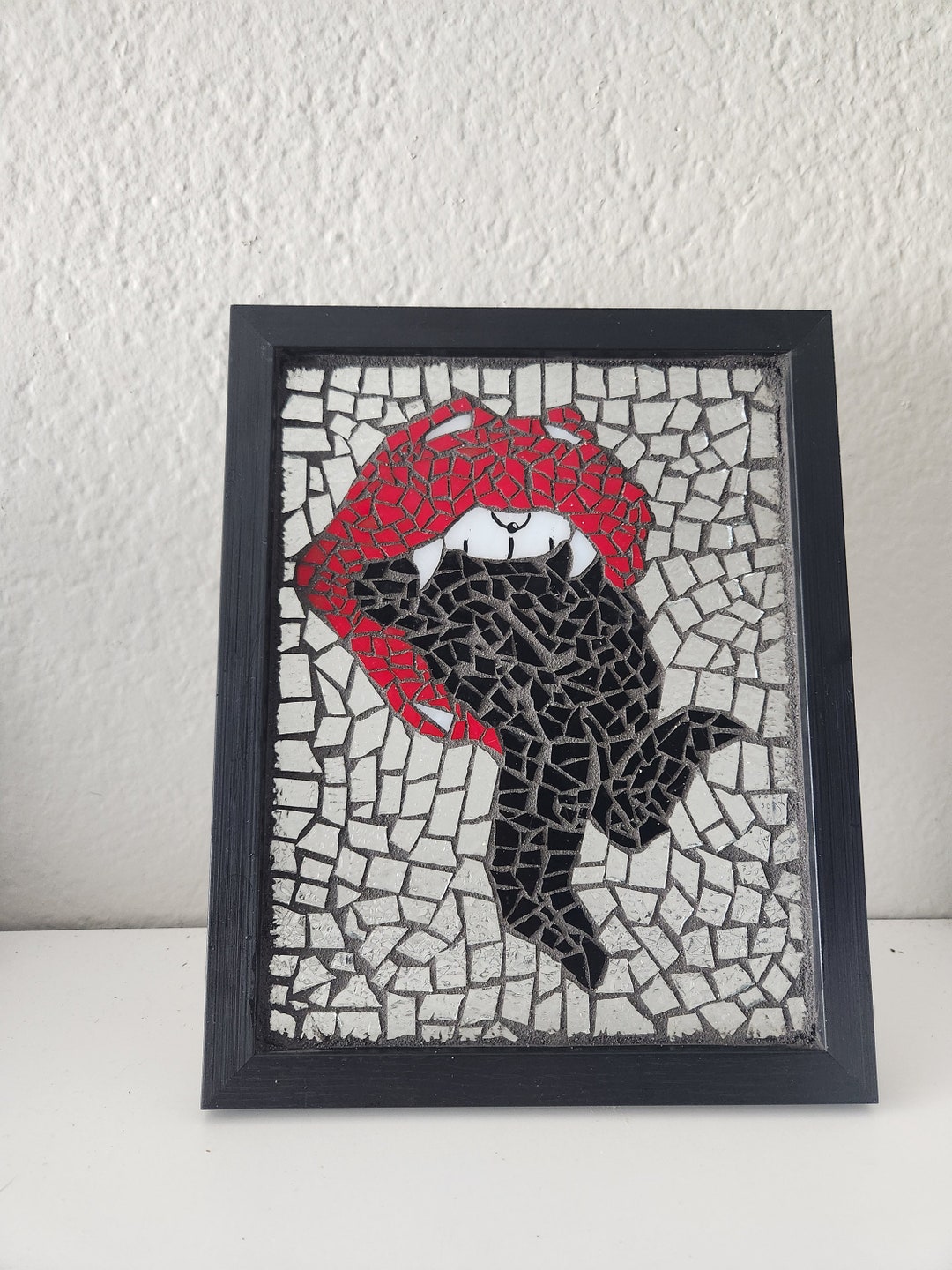 Lips and Split Tongue Glass on Glass Mosaic (slight Flaw) - Etsy