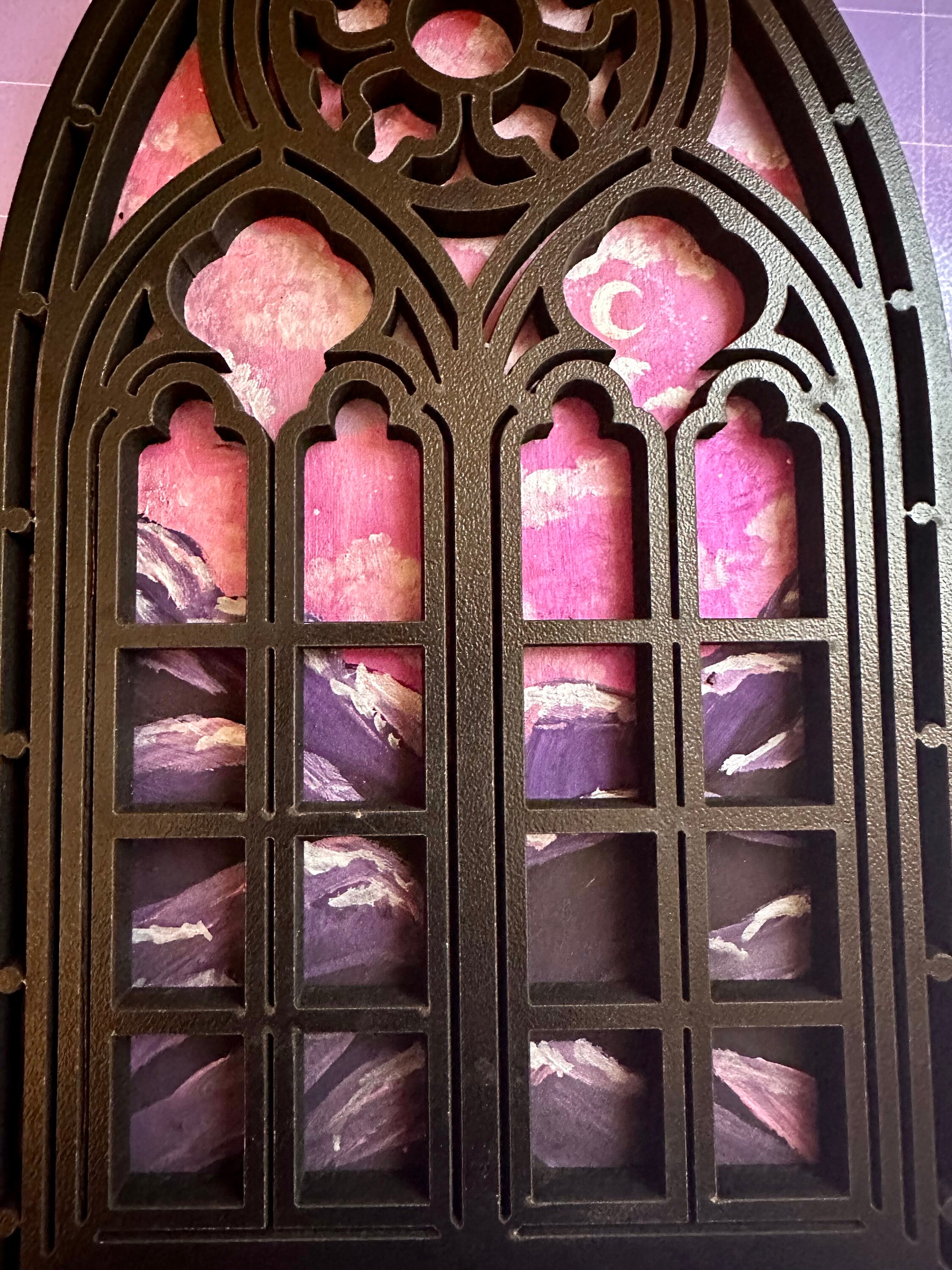 Castle Window - Original Painting 3D Castle Window. Miniature Fantasy ...