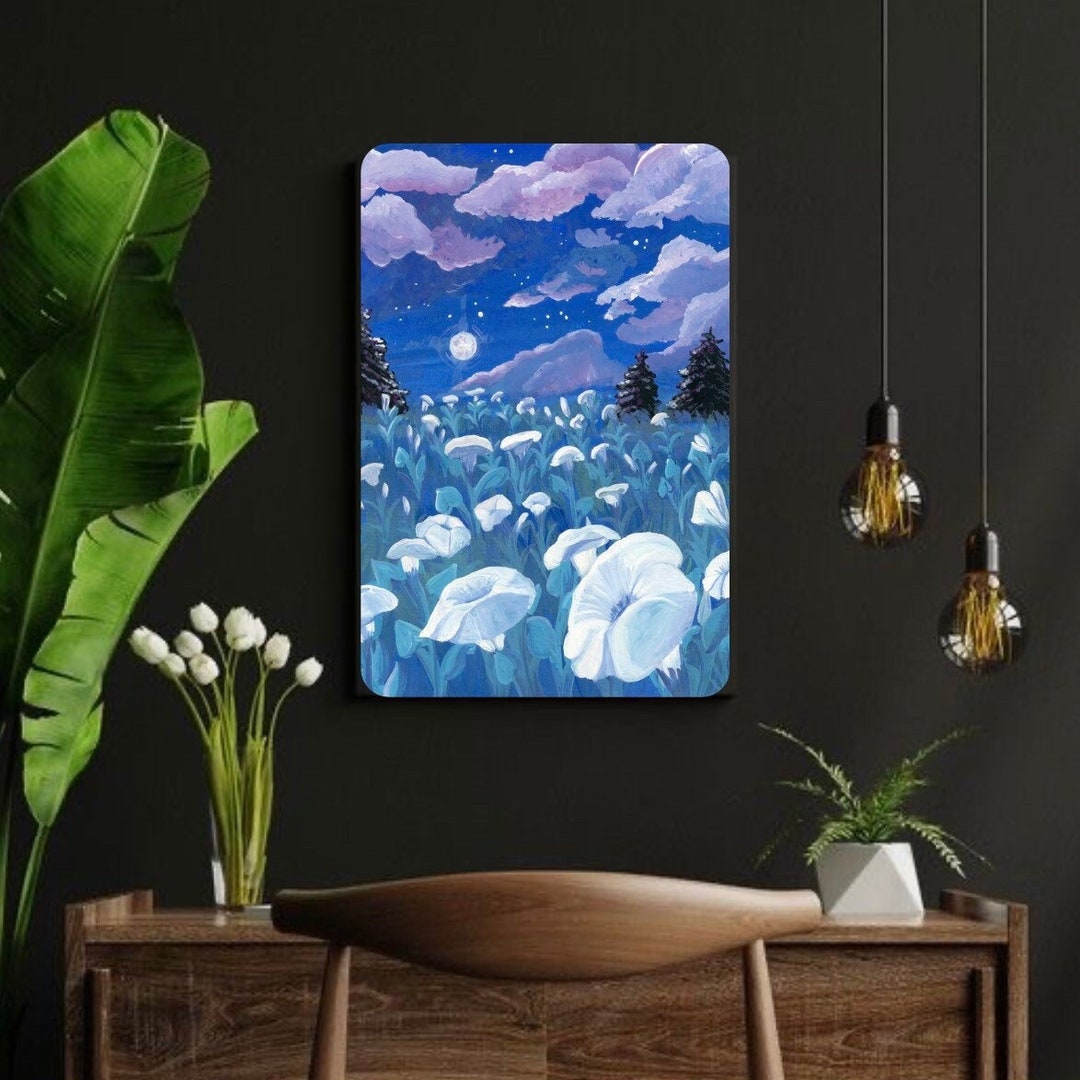 Moon Flower Field - 8x10 Art Print of Moonflowers. Art Print for Home ...