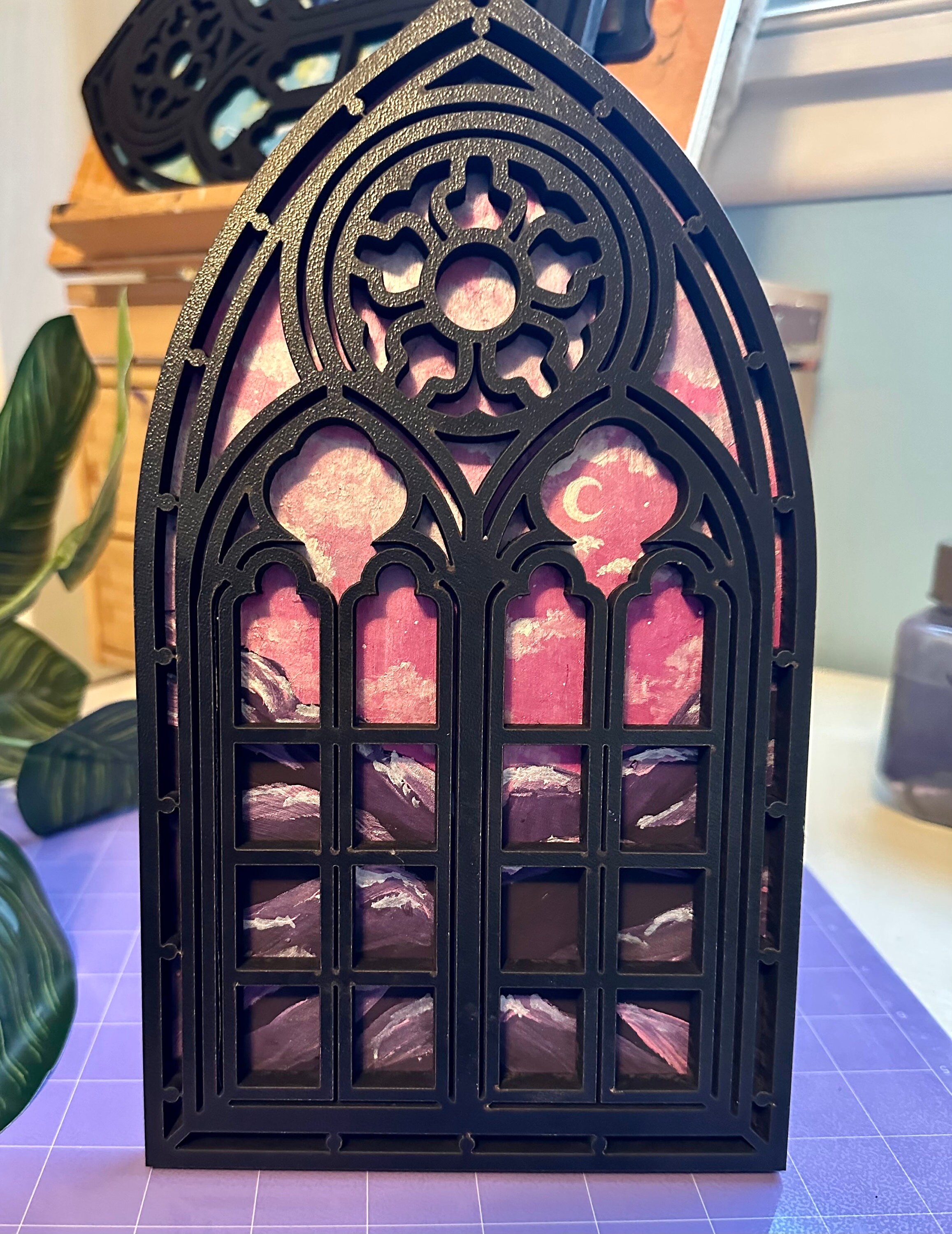 Castle Window - Original Painting 3D Castle Window. Miniature Fantasy ...