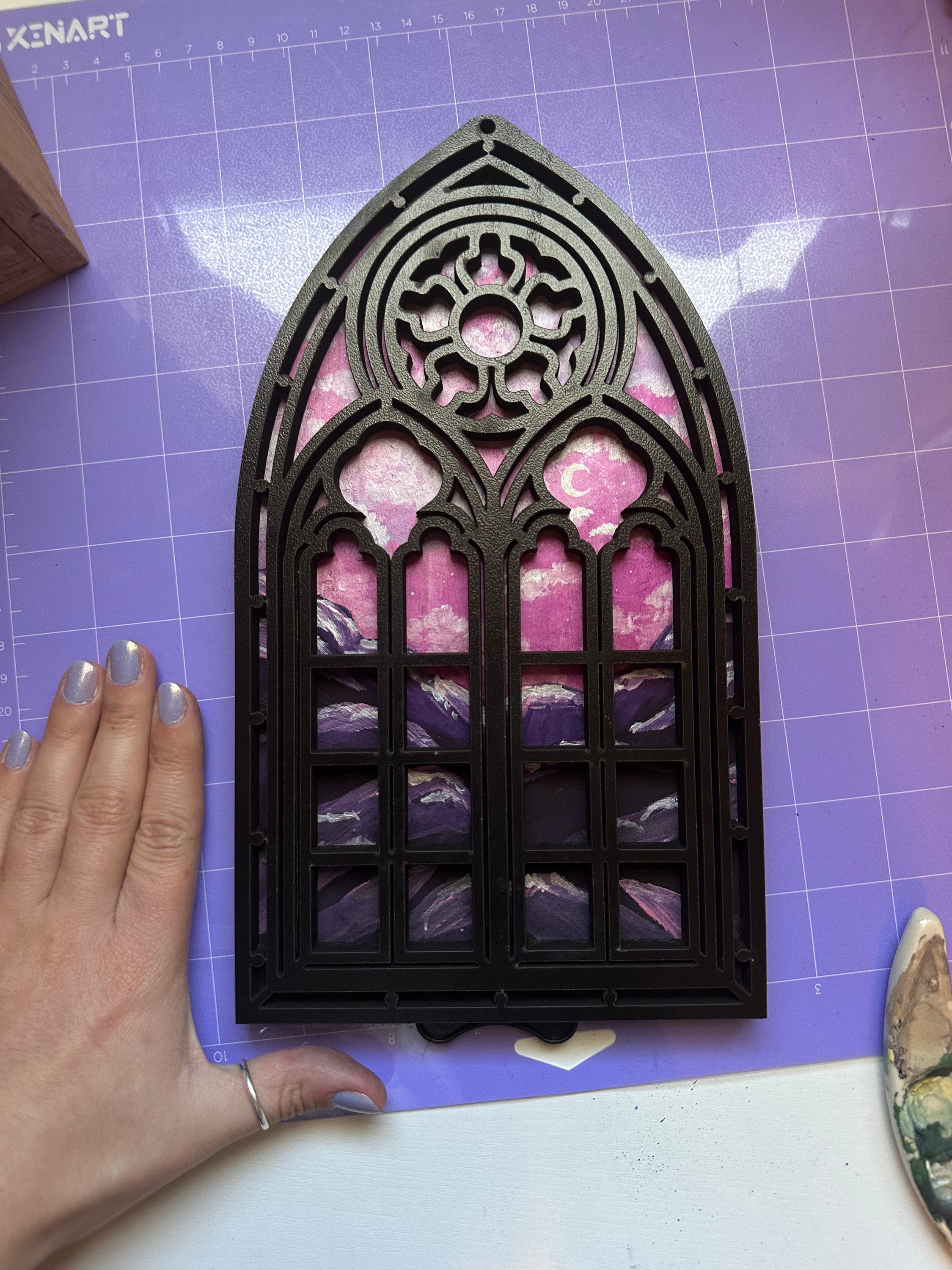 Castle Window - Original Painting 3D Castle Window. Miniature Fantasy ...
