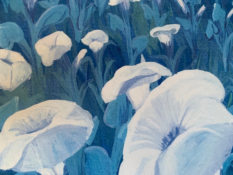 Moon Flower Field 8x10 Art Print of Moonflowers. Art Print for Home ...