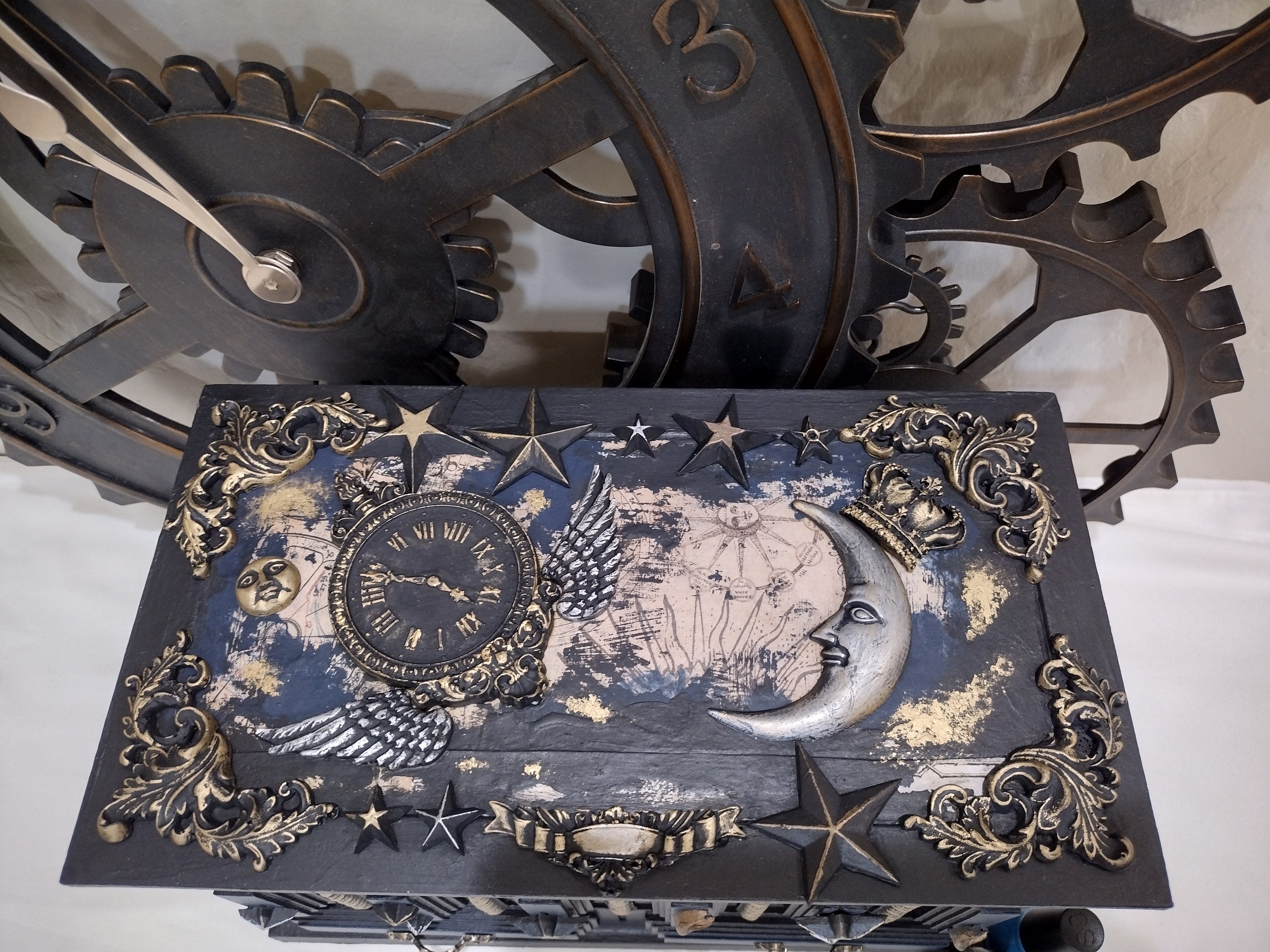 Jewelry Box Custom Silent Night Sun Moon and Stars Jewelry Music Box - Etsy