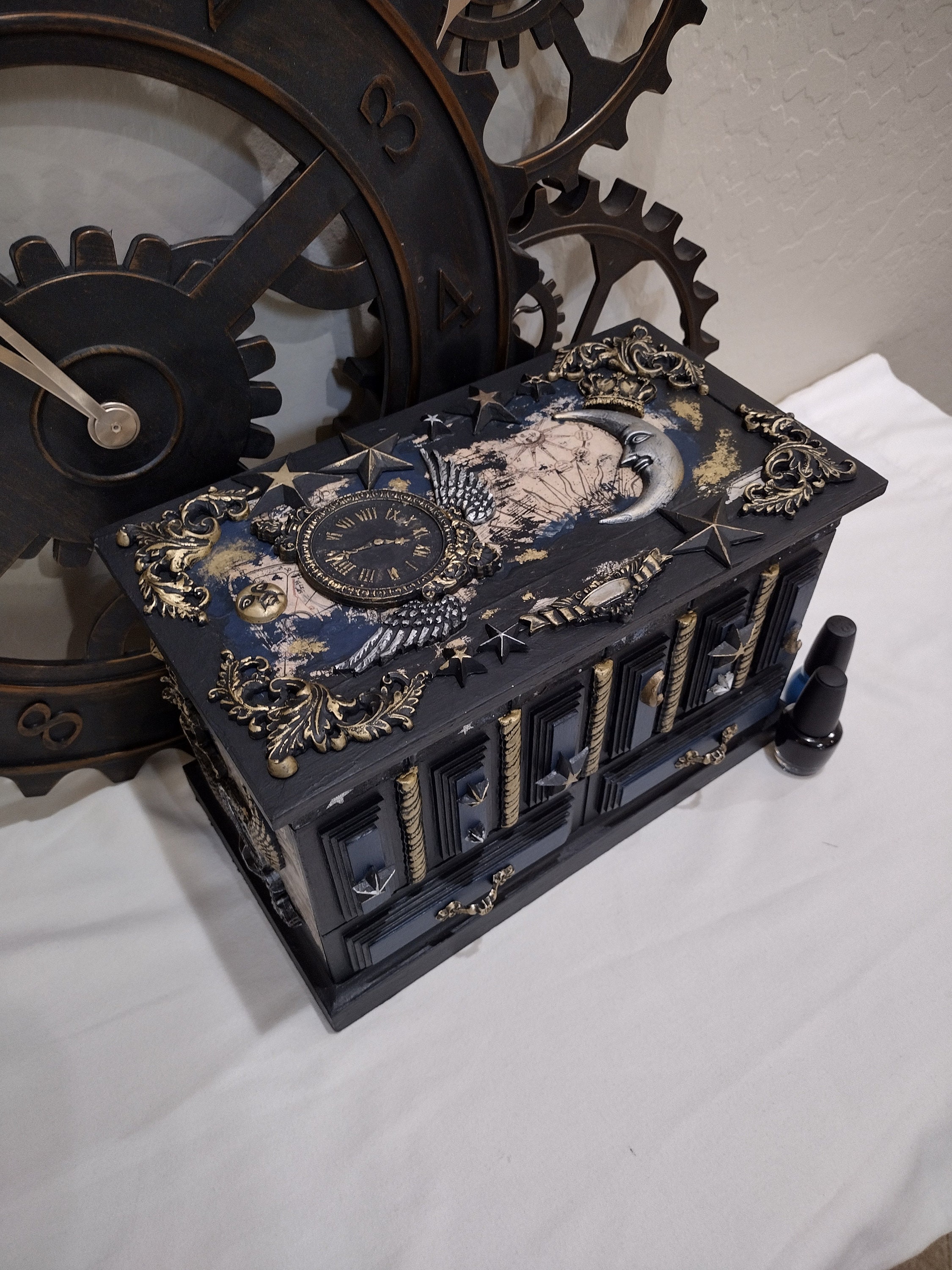 Jewelry Box Custom Silent Night Sun Moon and Stars Jewelry Music Box - Etsy