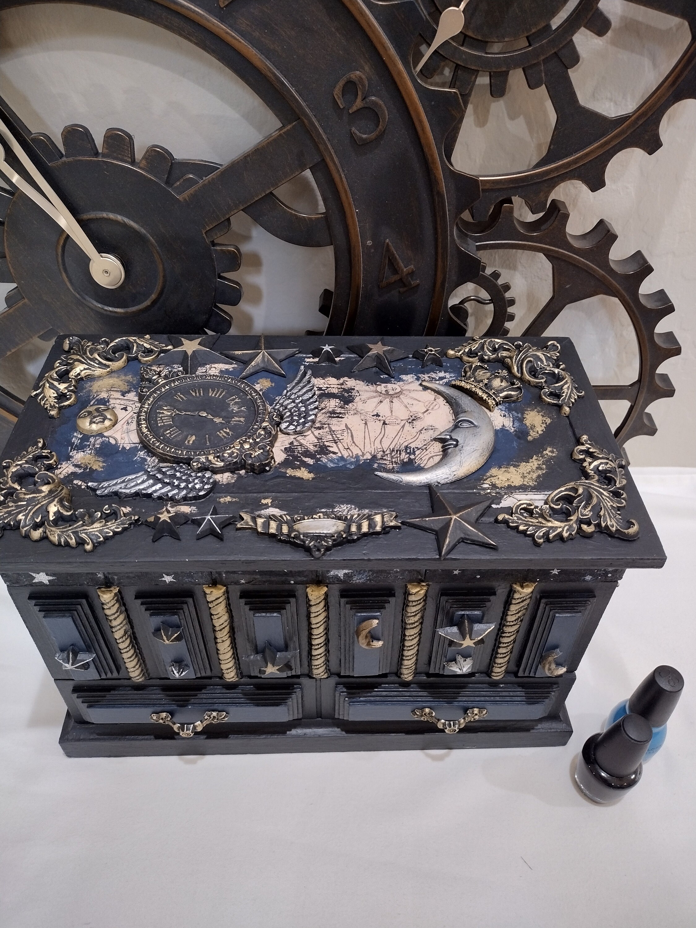 Jewelry Box Custom Silent Night Sun Moon and Stars Jewelry Music Box - Etsy