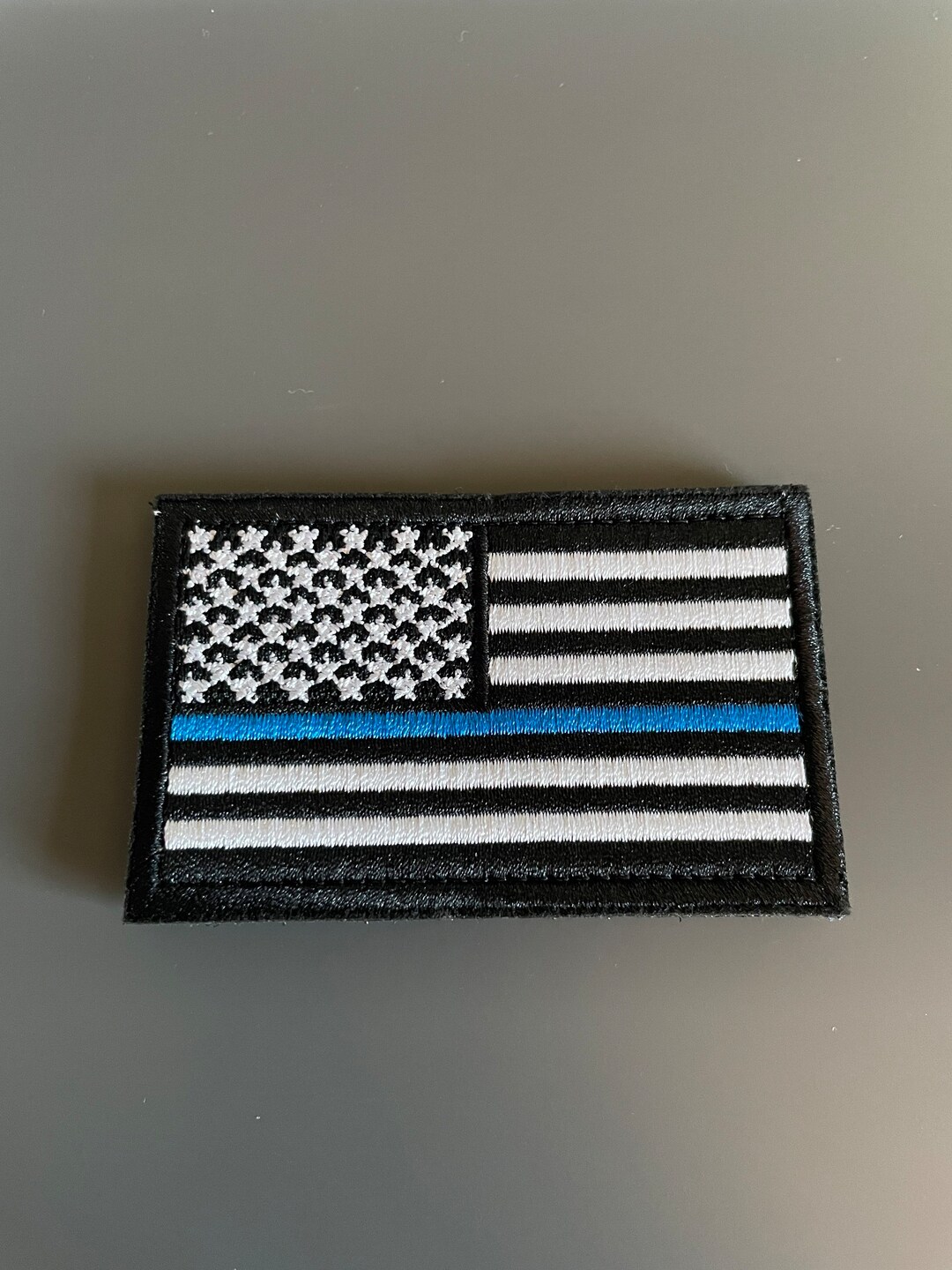 Thin Blue Line American Flag Embroidered Patch NEW Set of 2 2x3 - Etsy