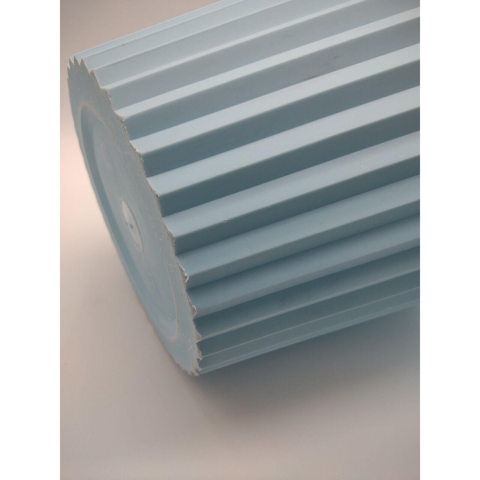 Vintage 10 Baby Blue Pleated Fluted Plastic Waste Basket Trash Can by ...