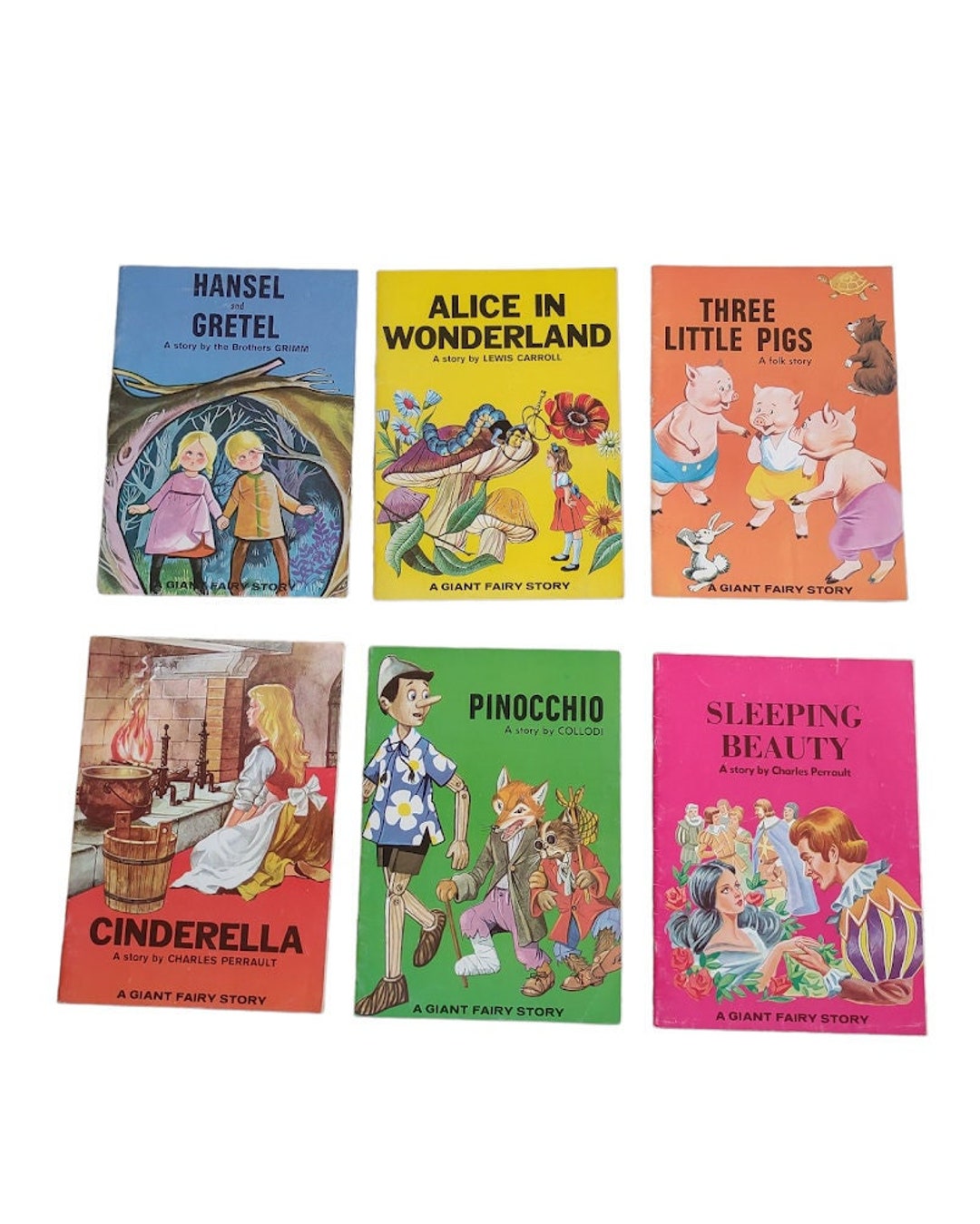 Vintage 1967 Lot of 6 Storybook Classics Cinderella Three Pigs Hansel ...