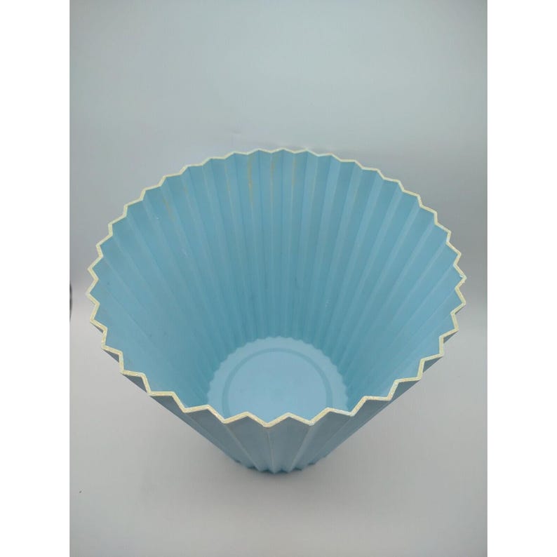 Vintage 10 Baby Blue Pleated Fluted Plastic Waste Basket Trash Can by ...