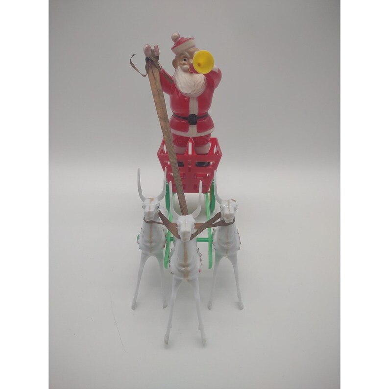 Vintage 1950s Rosbro Hard Plastic Christmas Santa Candy Wheel Wagon ...