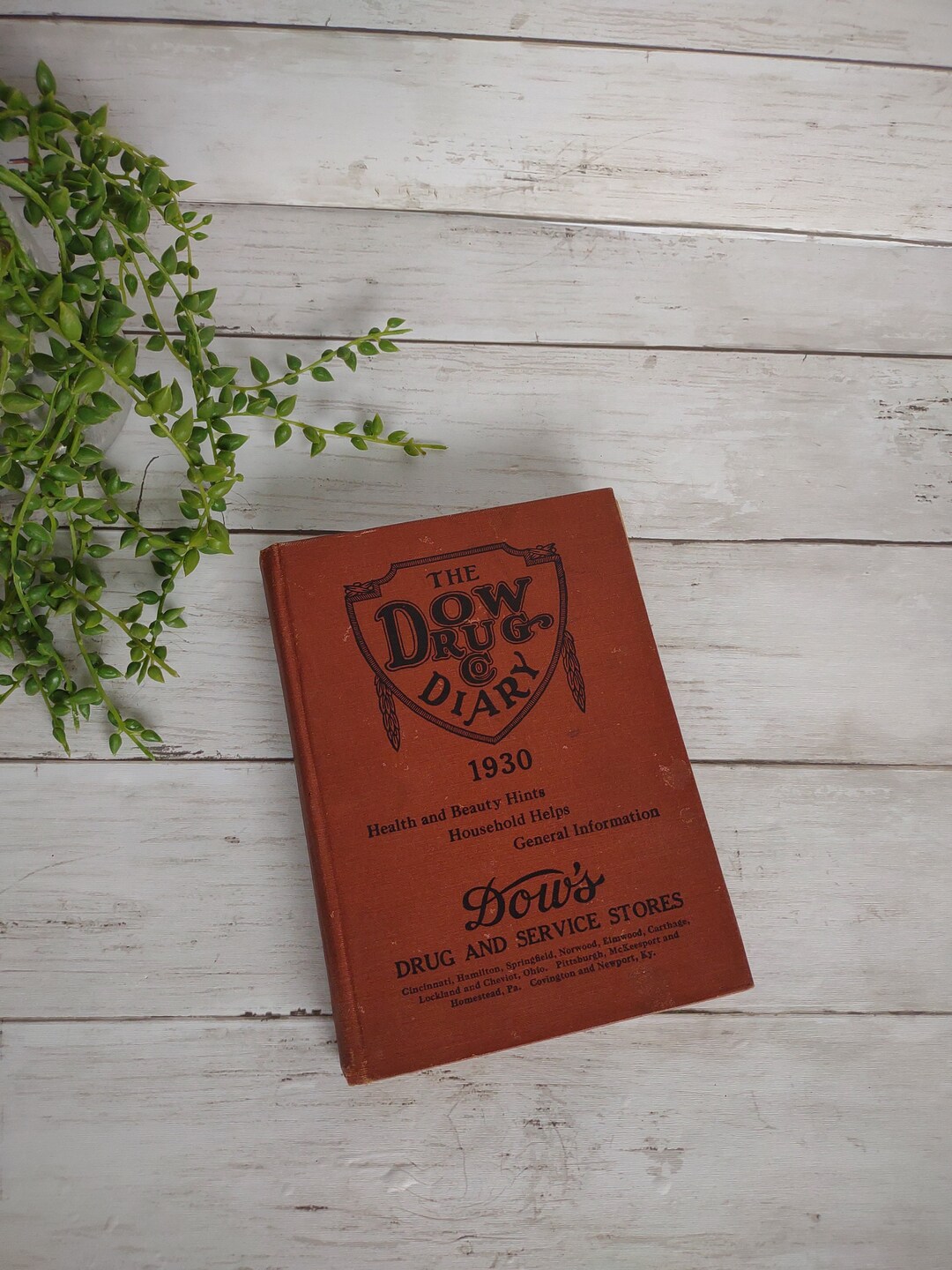 Vintage 1930 the Dow Drug Diary Book, Helpful Hints, General Info ...