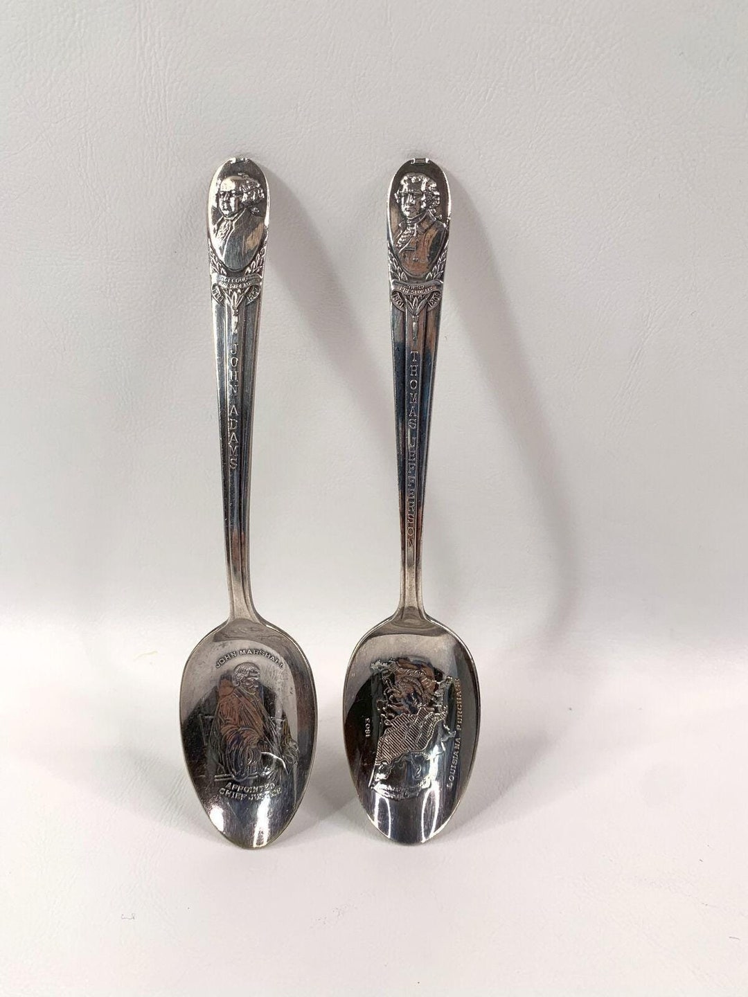 Wm Rogers Silver Plate Presidential Spoons Jefferson John Adams ...