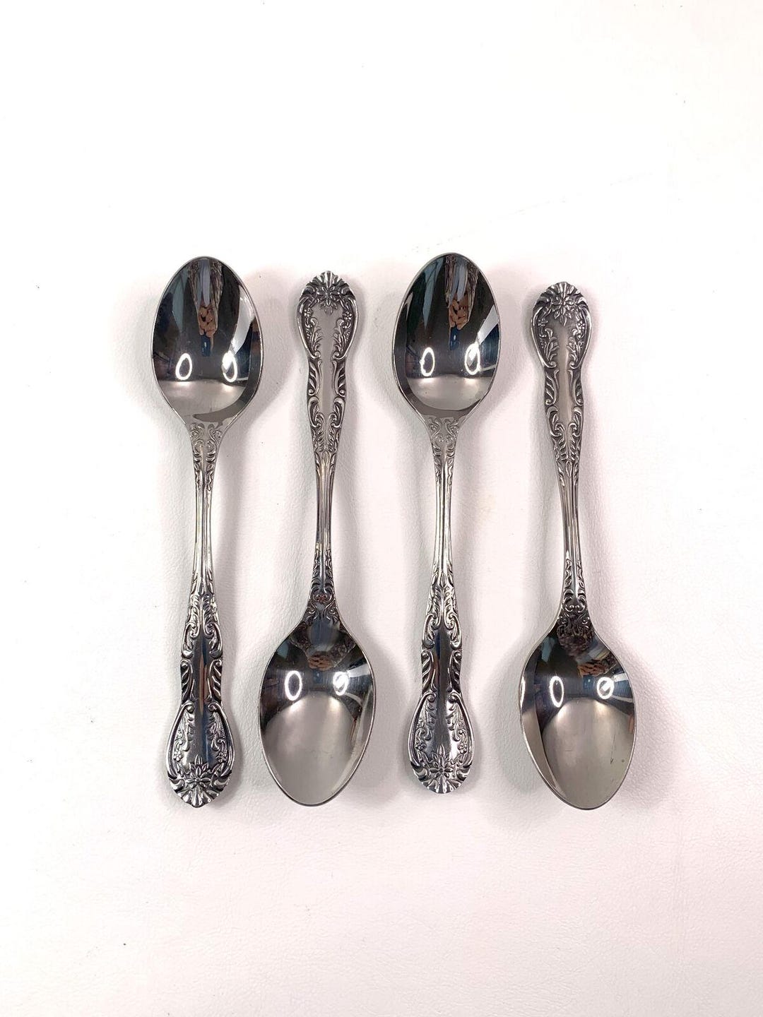 National Stainless Flatware Nancy Japan Set of 4 Spoons Ornate Cottage ...