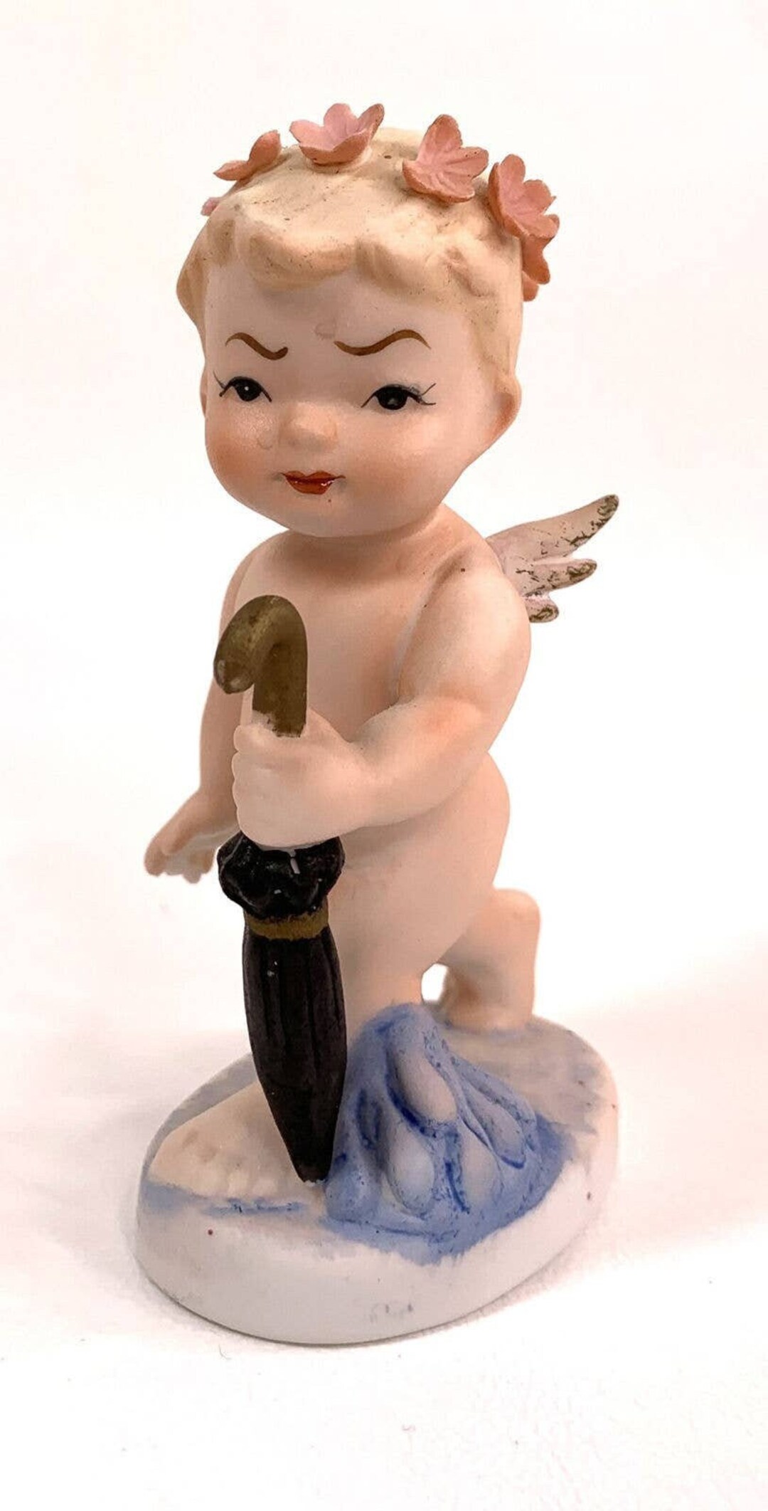 Vtg Lefton April Angel Umbrella Cherub Kewpie Figurine 1957 Hand ...