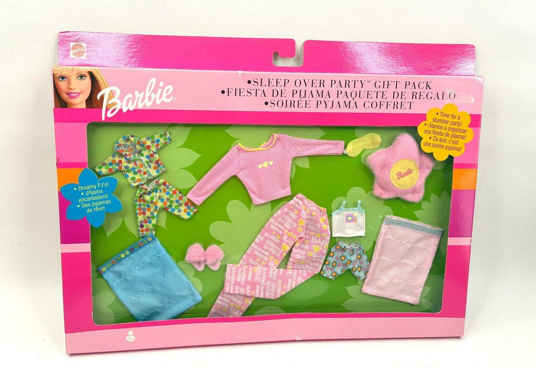 Vintage Barbie Sleepover Party Gift Pack Retro Doll Pjs & Accessories ...