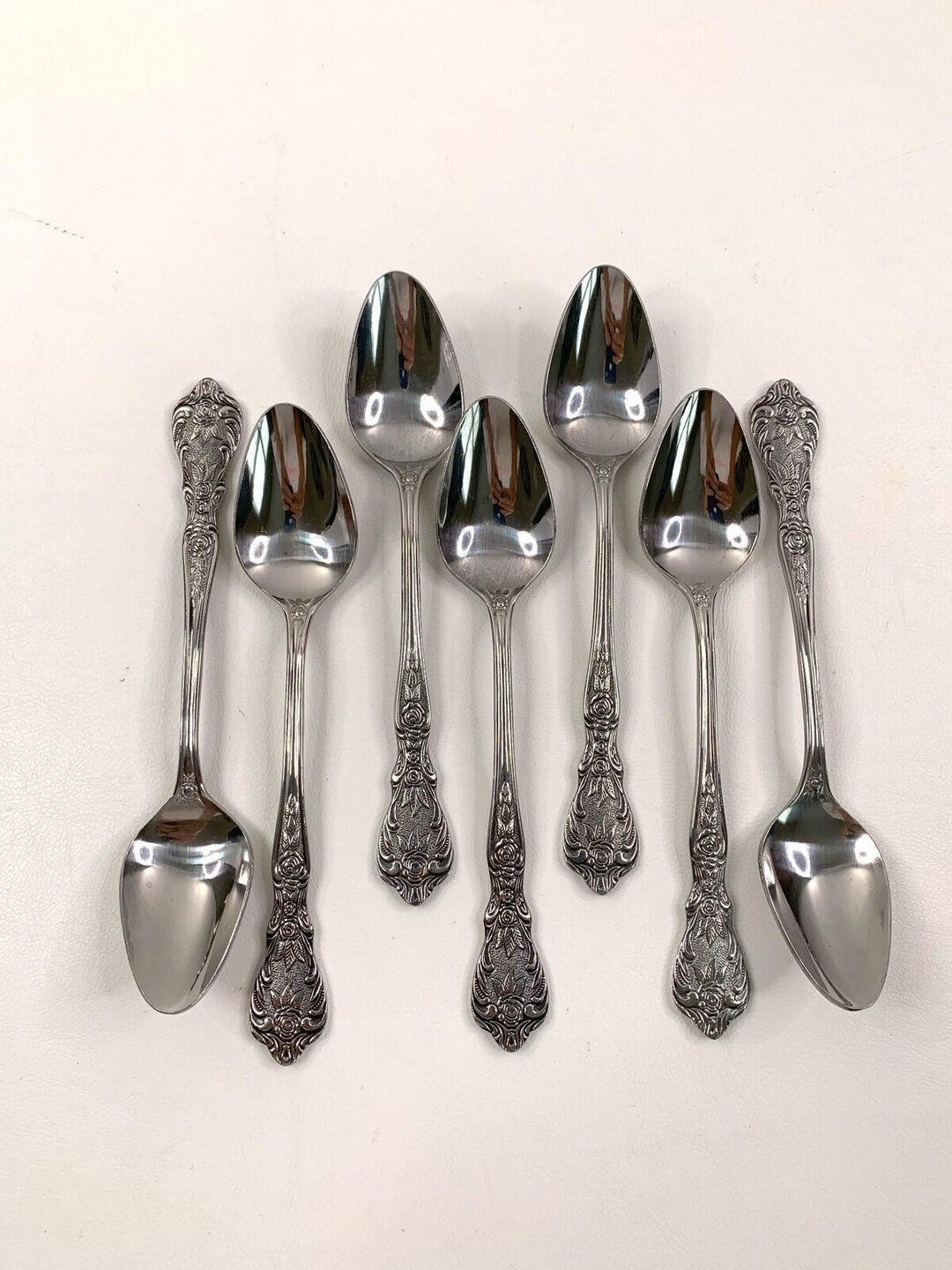 Merchandise Service Stainless Flatware Rose Pattern 7 Teaspoons Japan ...