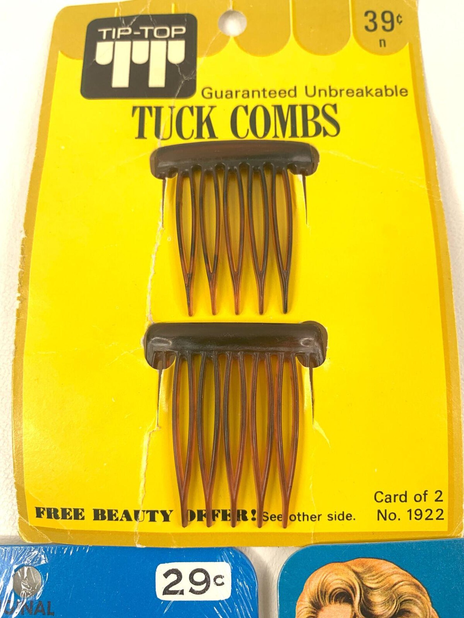 Vintage Grip Tuth Brown Hair Combs Rope Design Sealed in Package Set of ...
