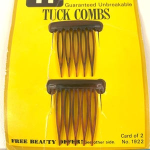 Vintage Grip Tuth Brown Hair Combs Rope Design Sealed in Package Set of ...