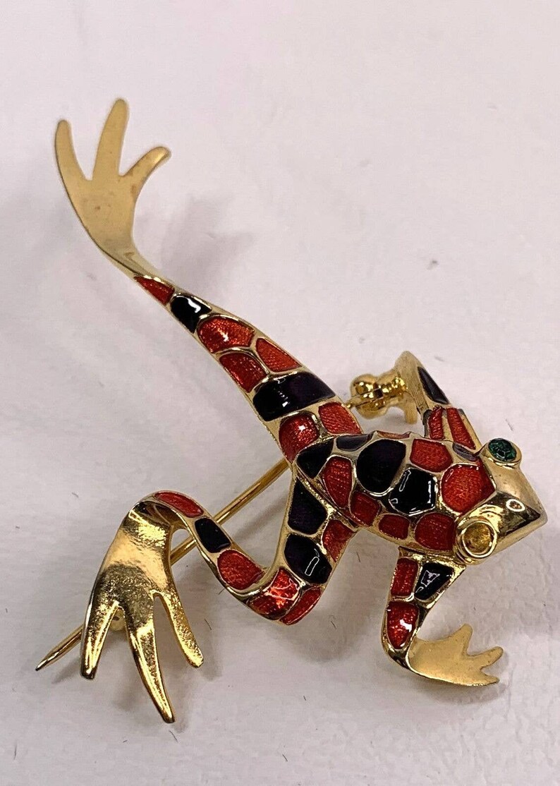 Vintage Boucher Enamel Frog Pin Brooch Designer Signed Leaping Frog - Etsy
