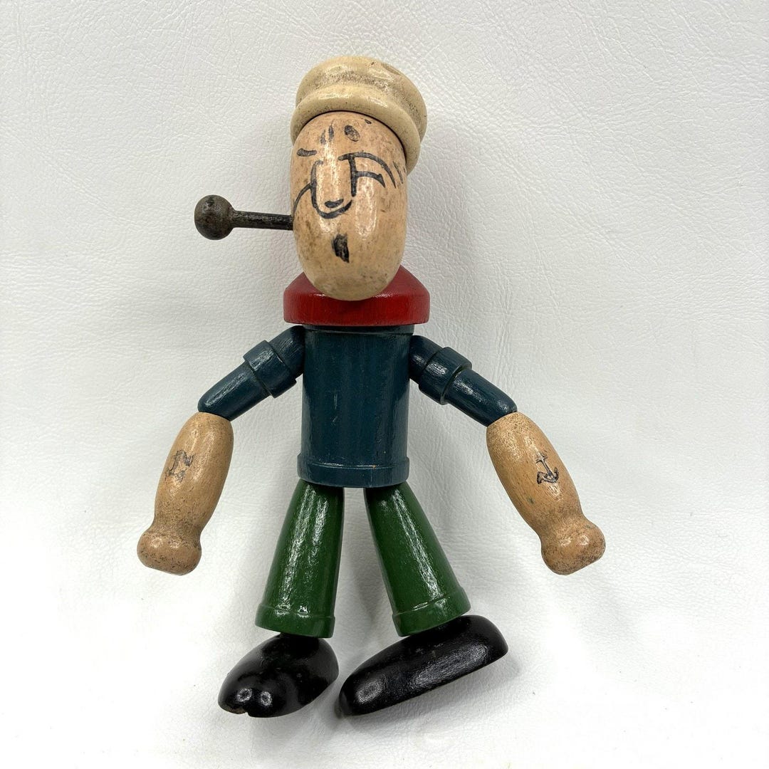 Vintage Jaymar Toys Popeye the Sailor Wooden Articulated Figure Cartoon ...