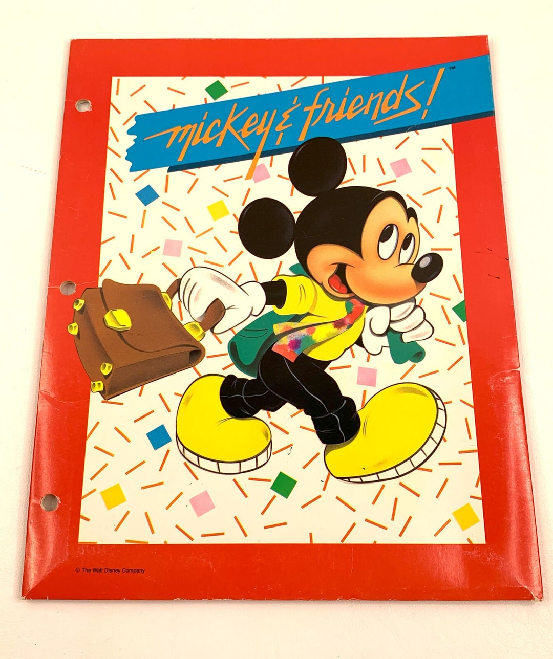 Vintage Walt Disney Mickey Mouse School Pocket Folder USA 1980's - Etsy