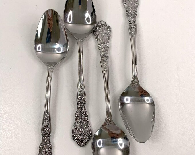 Merchandise Service Stainless Flatware Rose Pattern 4 Tablespoons Japan ...